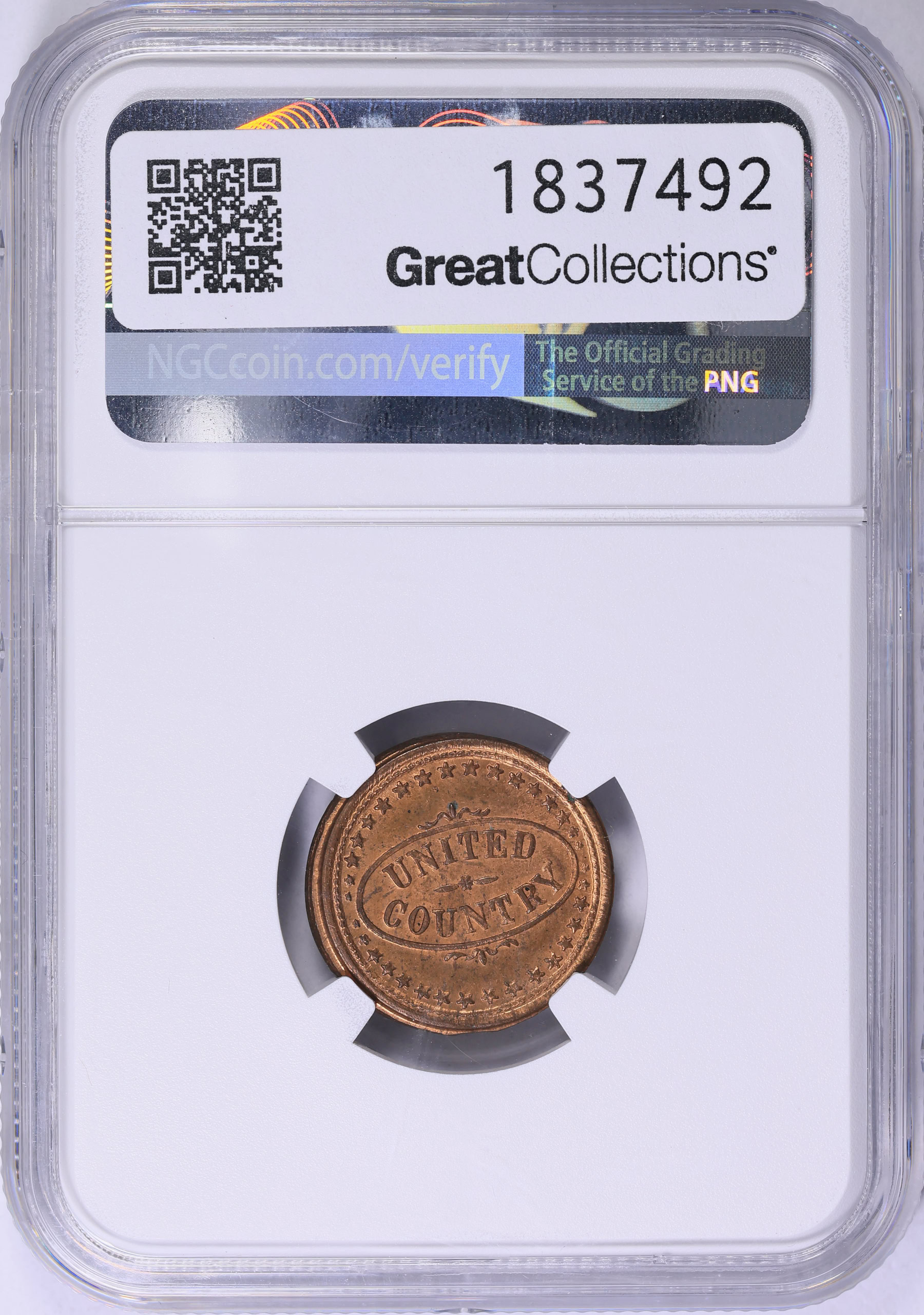 Mint Error 1864 United Country Civil War Token Double Struck F-56/436a ...