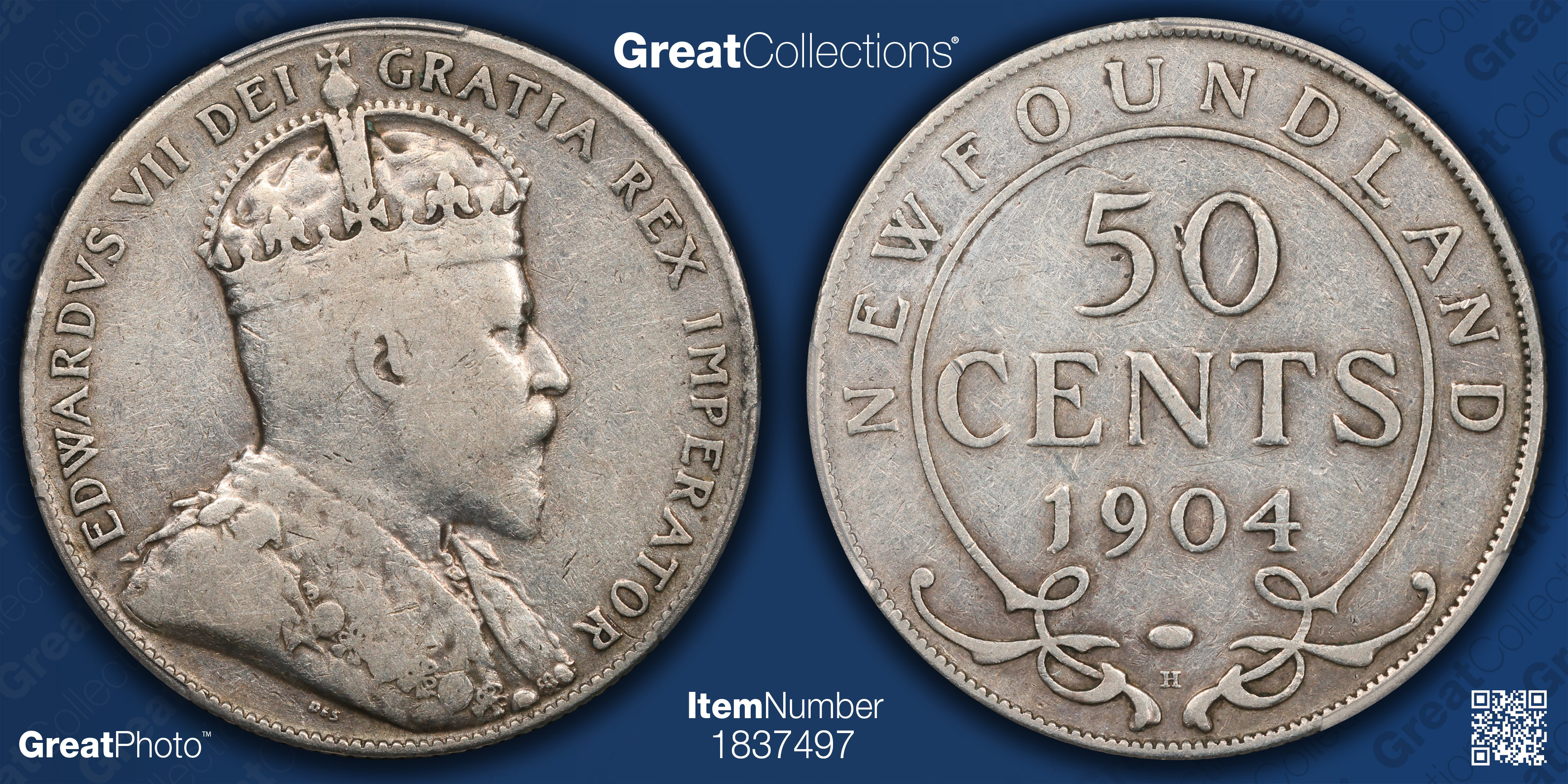 Canada - Newfoundland 1904-H Silver 50 Cents KM-11 PCGS VF-20 (Item ...