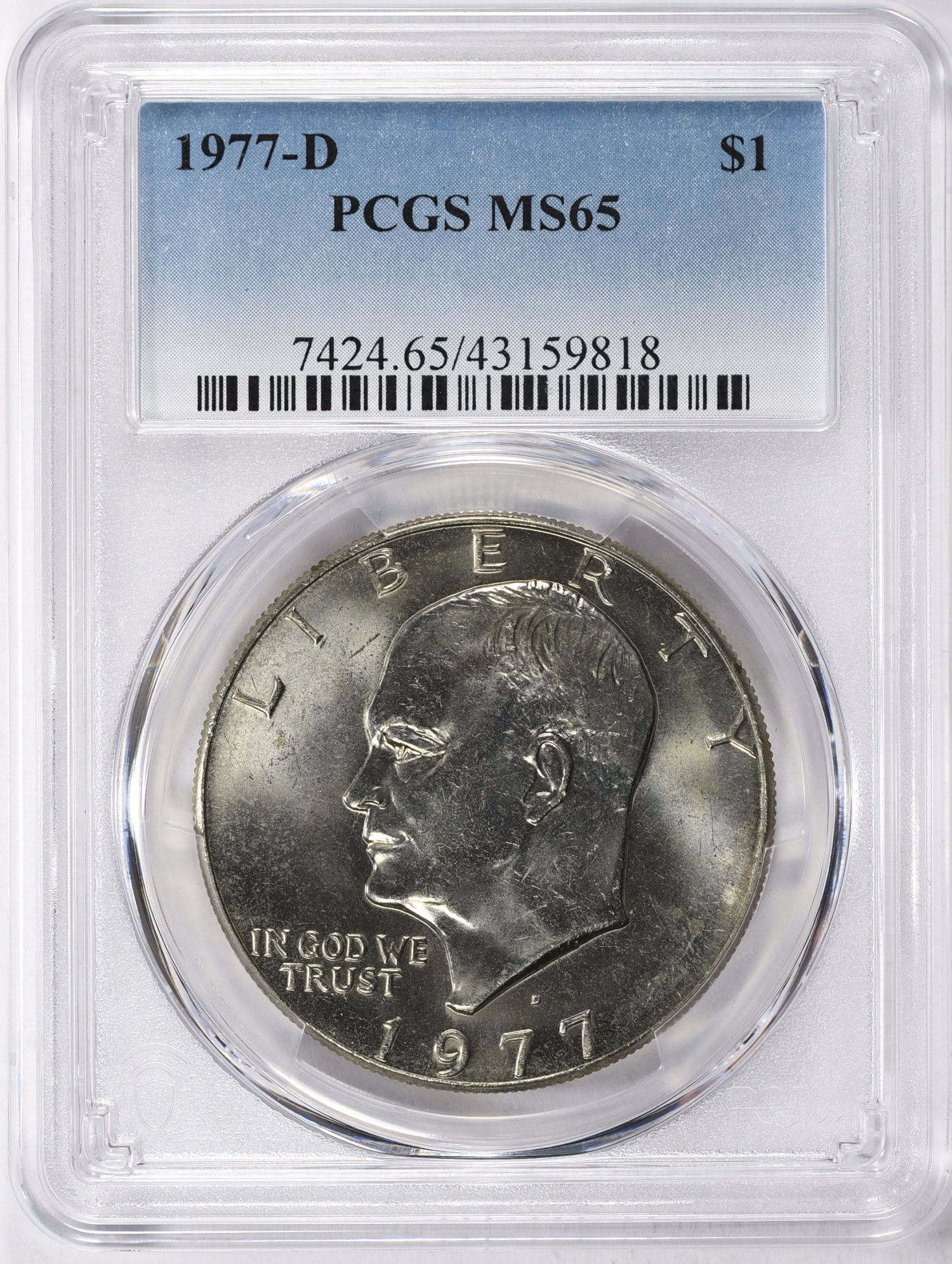 1977-D Eisenhower Dollar PCGS MS-65 (Item 1837544) | GreatCollections ...