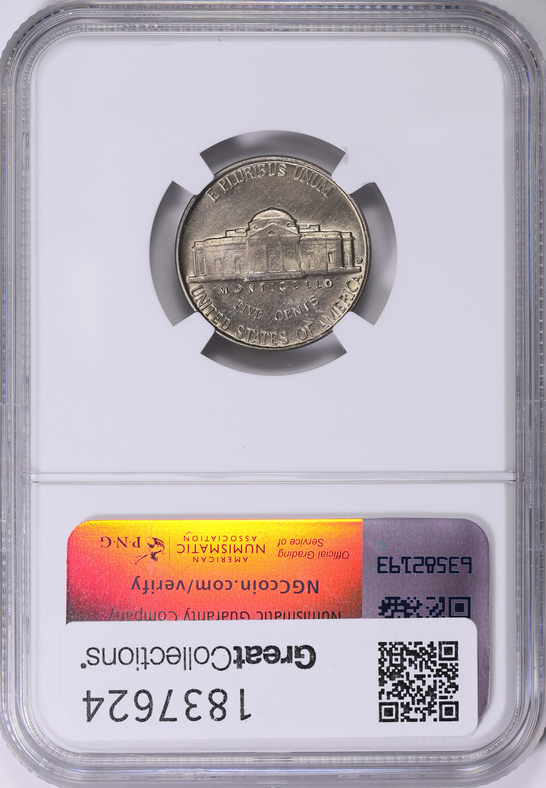 1954-D Jefferson Nickel NGC MS-66 (Item 1837624) | GreatCollections Coin Auctions