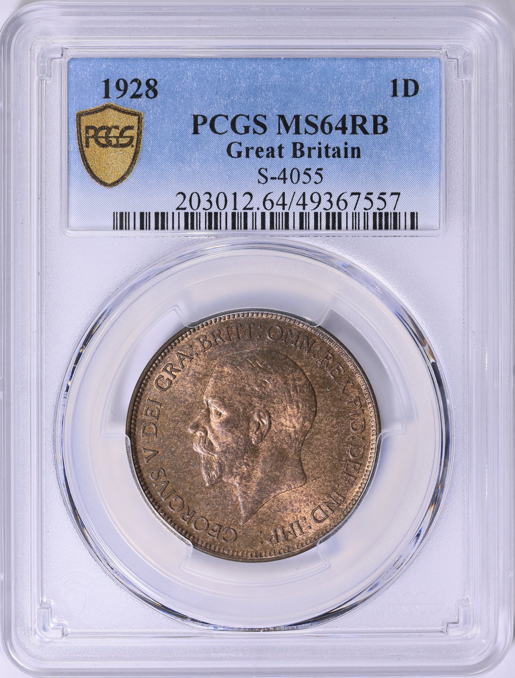 Great Britain 1928 Penny KM-838 PCGS MS-64 RB (Item 1837659 ...