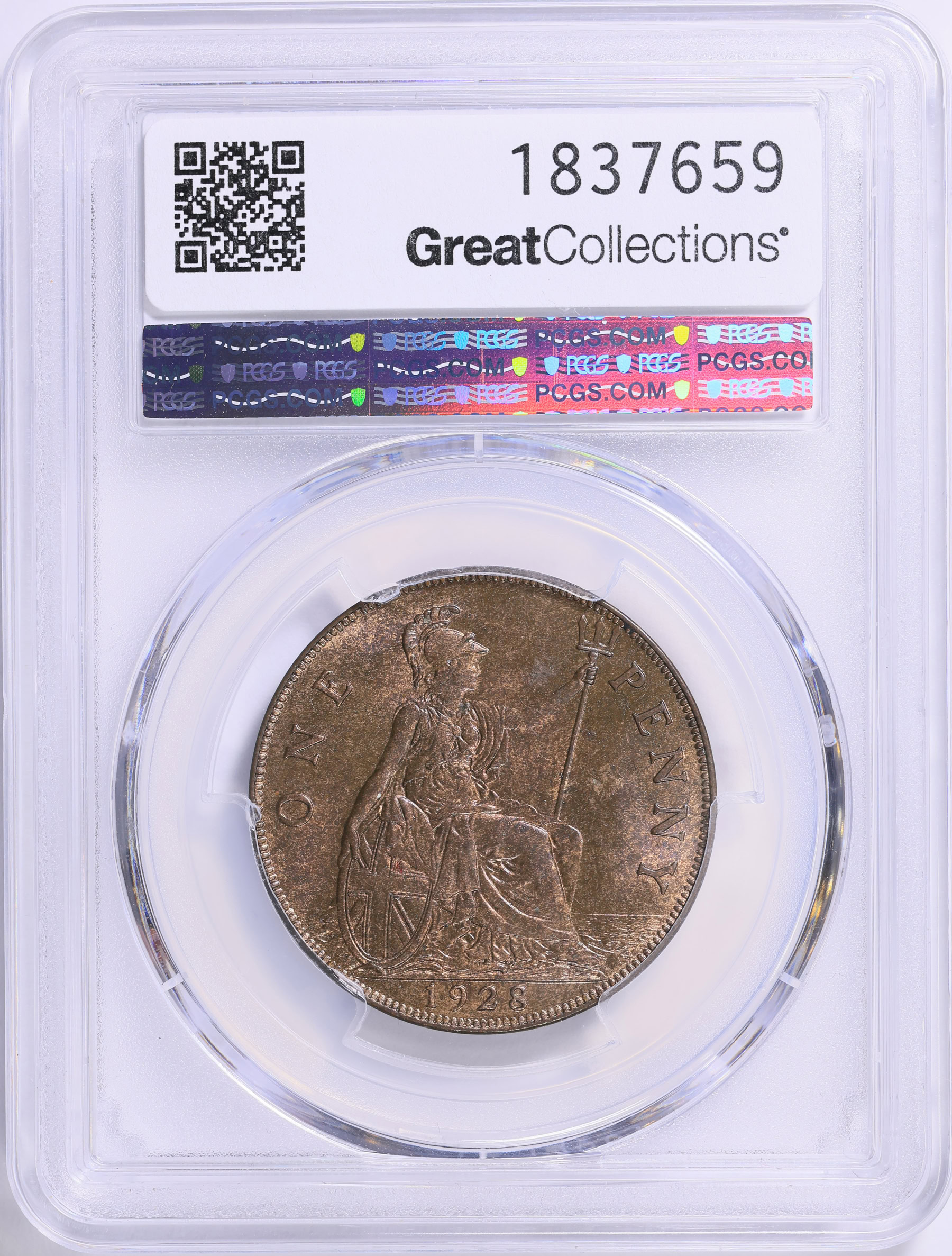 Great Britain 1928 Penny KM-838 PCGS MS-64 RB (Item 1837659 ...