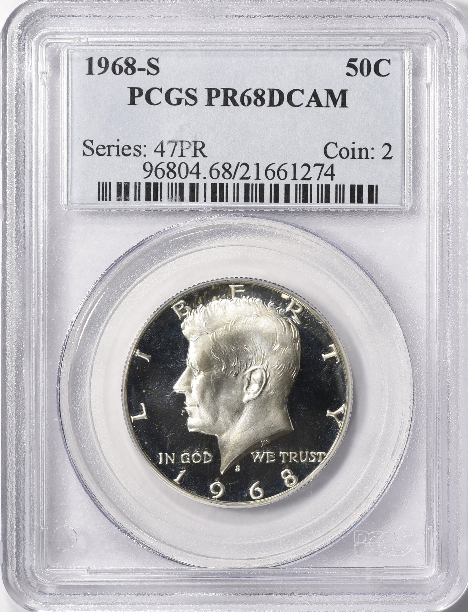 1968-S Kennedy Half Dollar PCGS Proof-68 DCAM (Item 1837682 ...