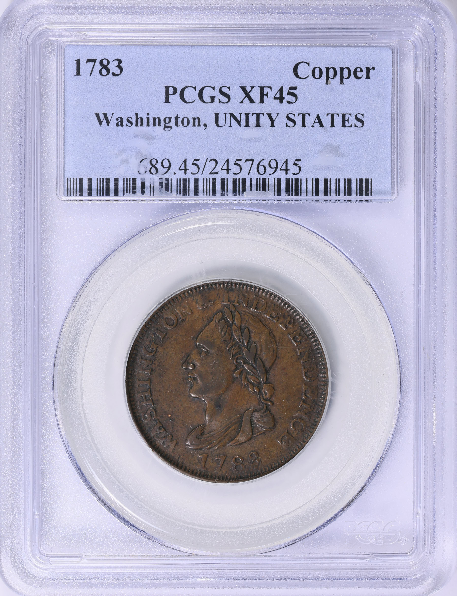 1783 Washington Copper UNITY STATES PCGS XF-45 BN (Item 1837698 ...