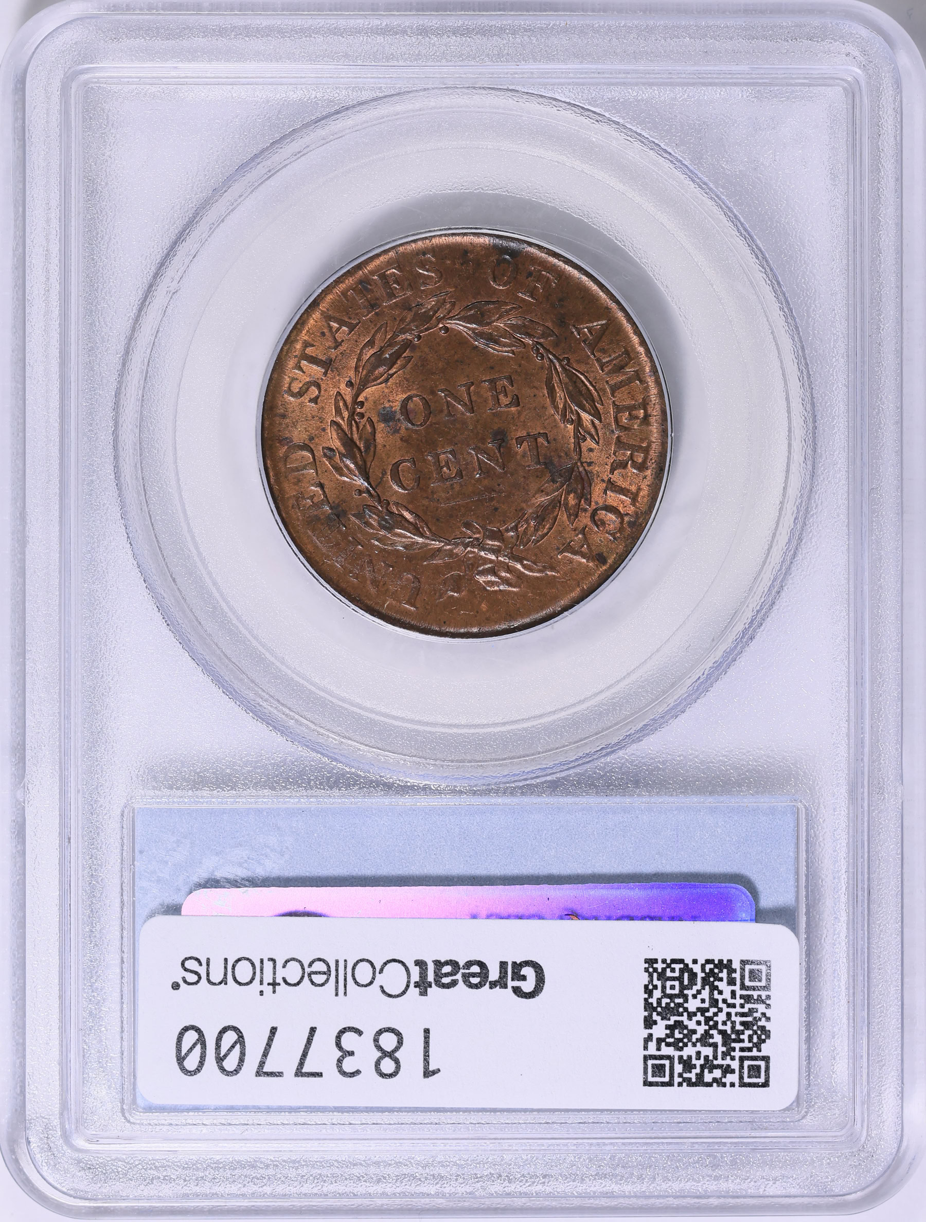 1818 Matron Cent PCGS MS-63 RB (Joshua and Ally Walsh Collection) (Item ...