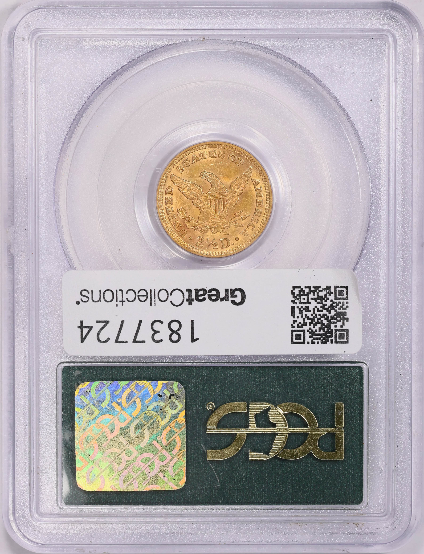 1889 Liberty Gold Quarter Eagle PCGS AU-53 OGH (Item 1837724 ...