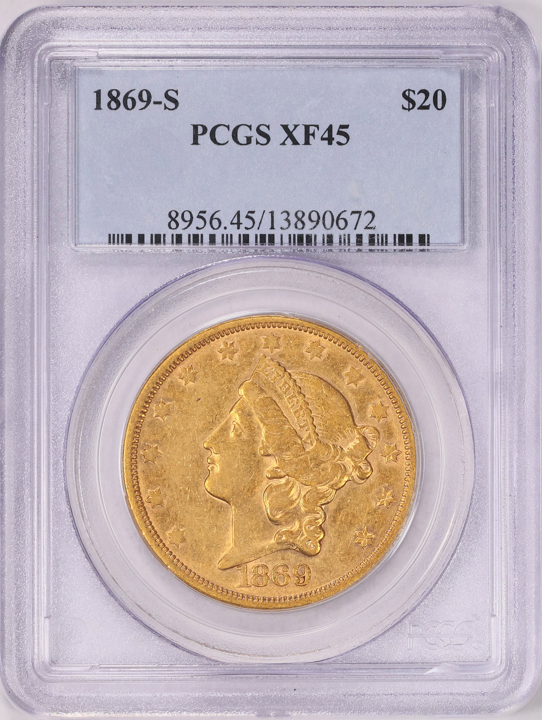 1869-S Liberty Gold Double Eagle PCGS XF-45 (Item 1837728) | GreatCollections Coin Auctions