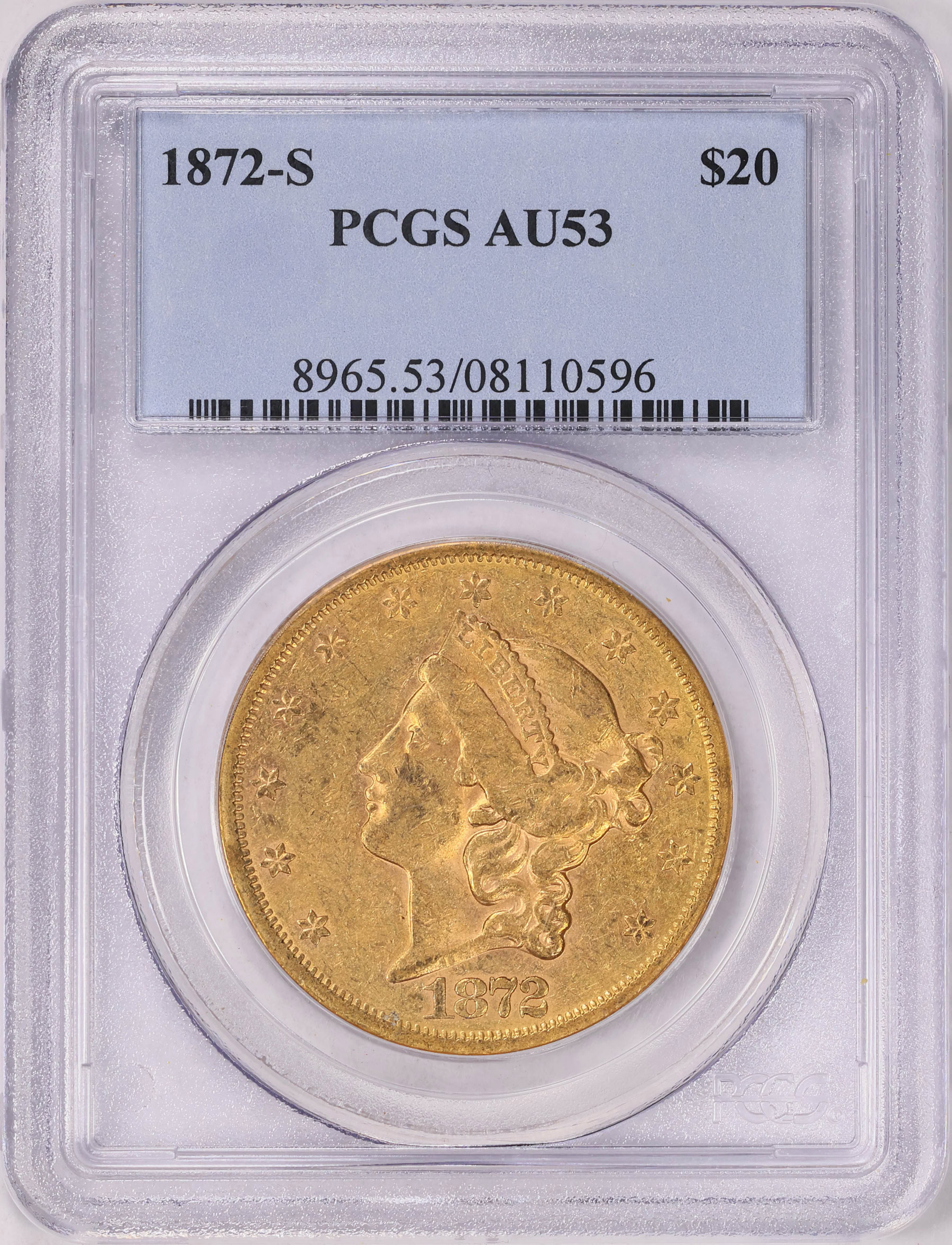 1872-S Liberty Gold Double Eagle PCGS AU-53 (Item 1837730) | GreatCollections Coin Auctions