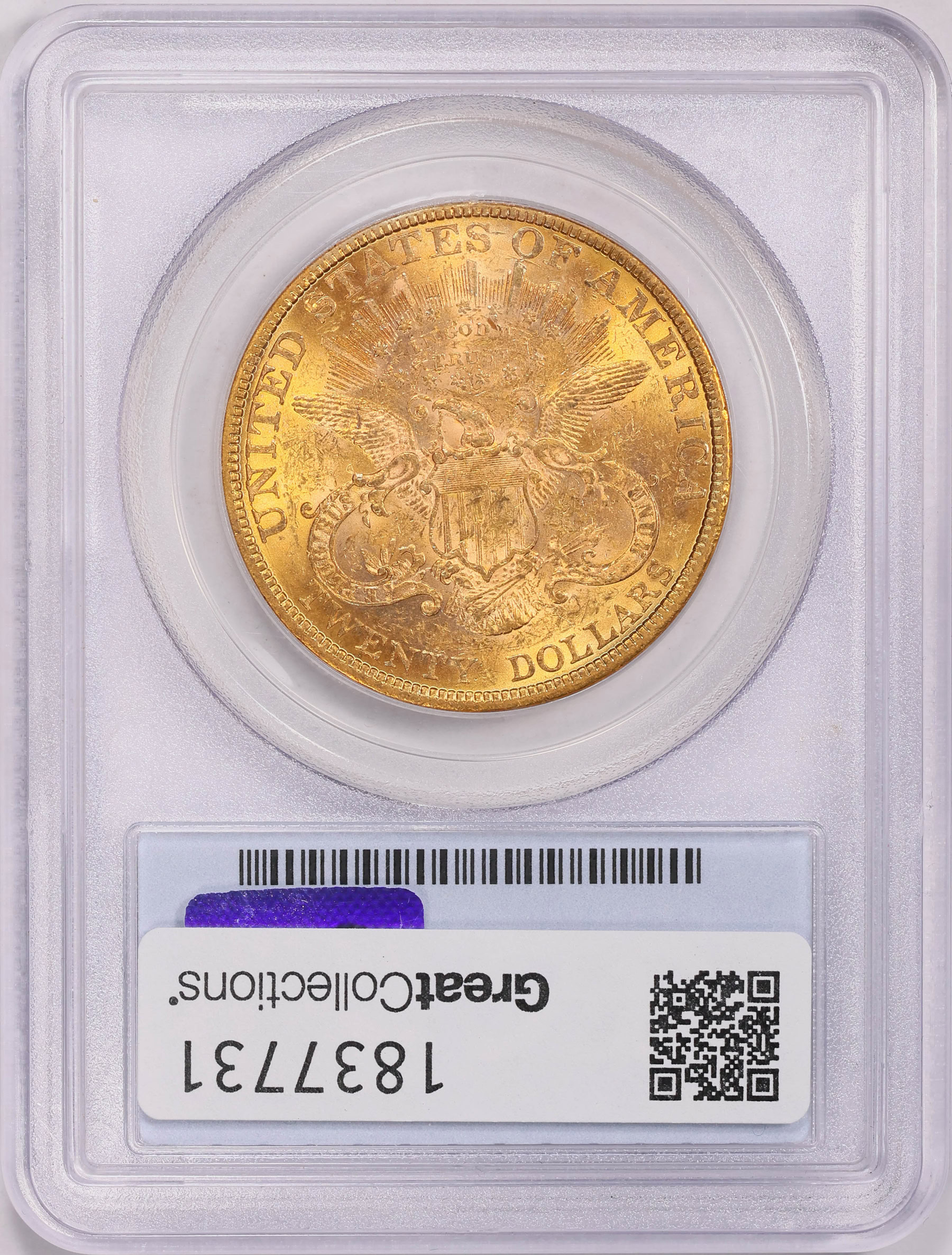 1877 Liberty Gold Double Eagle PCGS AU-55 (Item 1837731) | GreatCollections Coin Auctions