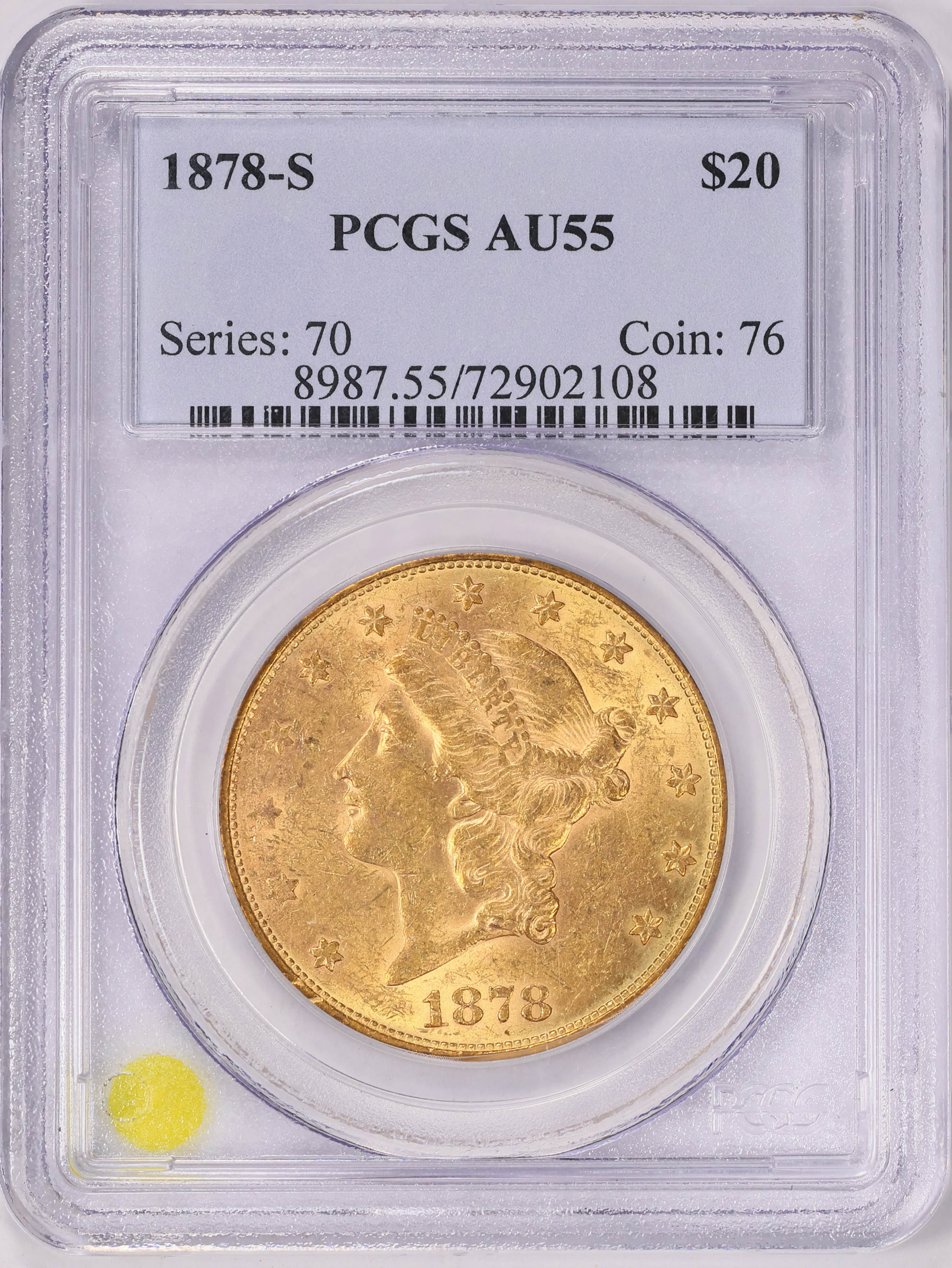 1878-S Liberty Gold Double Eagle PCGS AU-55 (Item 1837732) | GreatCollections Coin Auctions