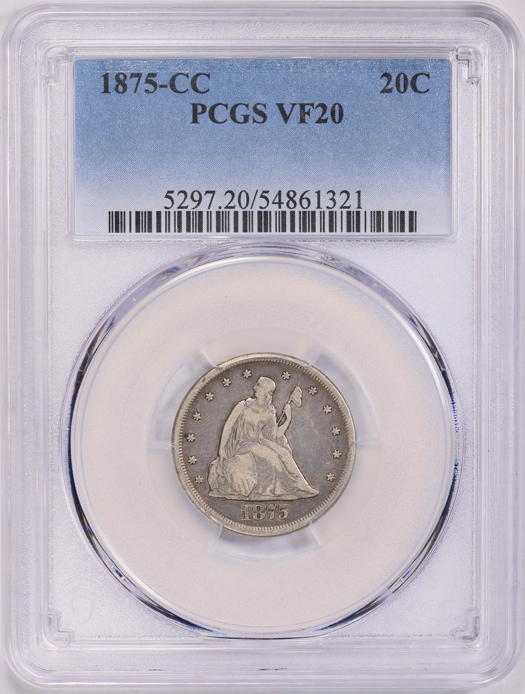 1875-CC Twenty-Cent Piece PCGS VF-20 (Item 1837762) | GreatCollections Coin Auctions