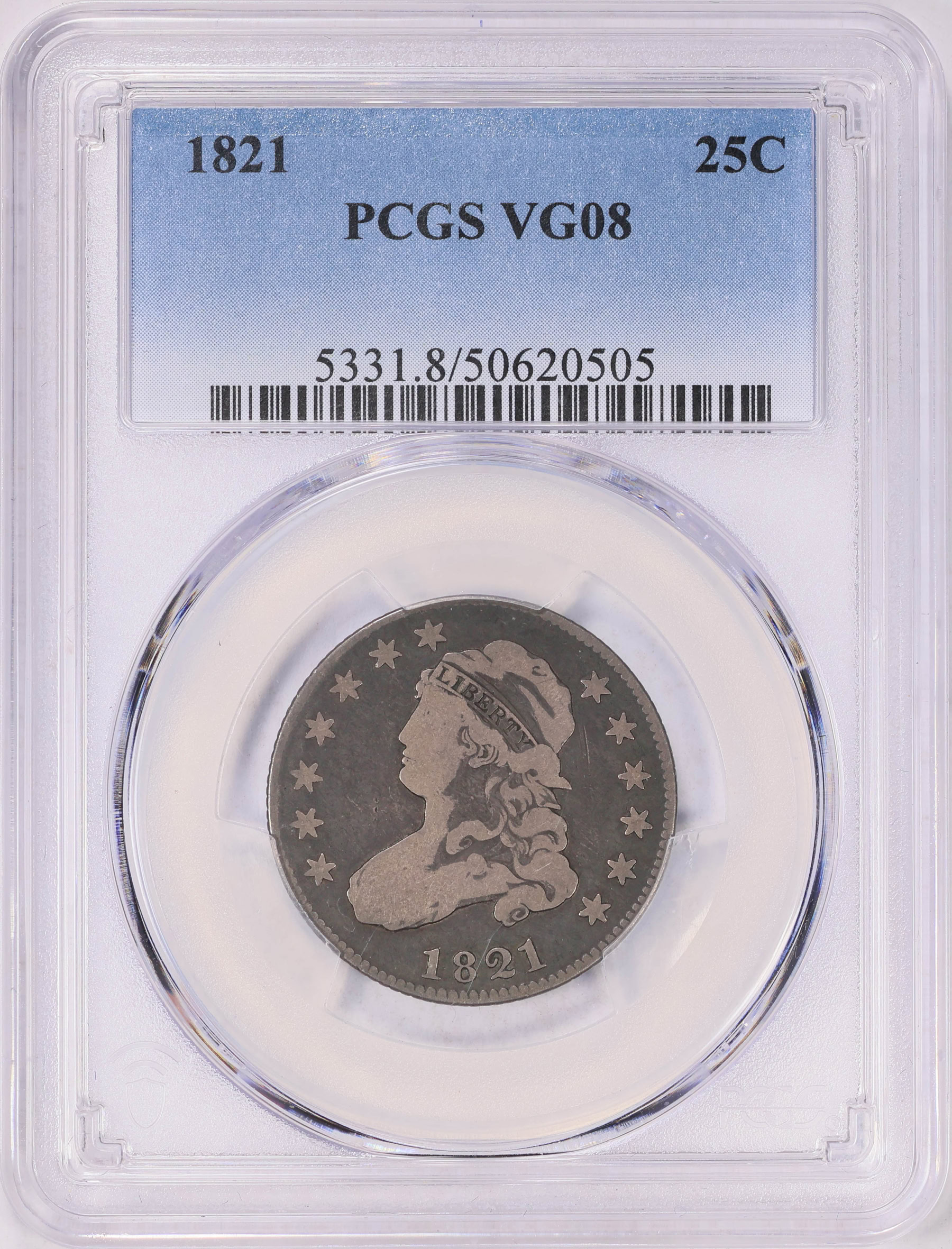 1821 Capped Bust Quarter PCGS VG-08 (Item 1837763) | GreatCollections ...