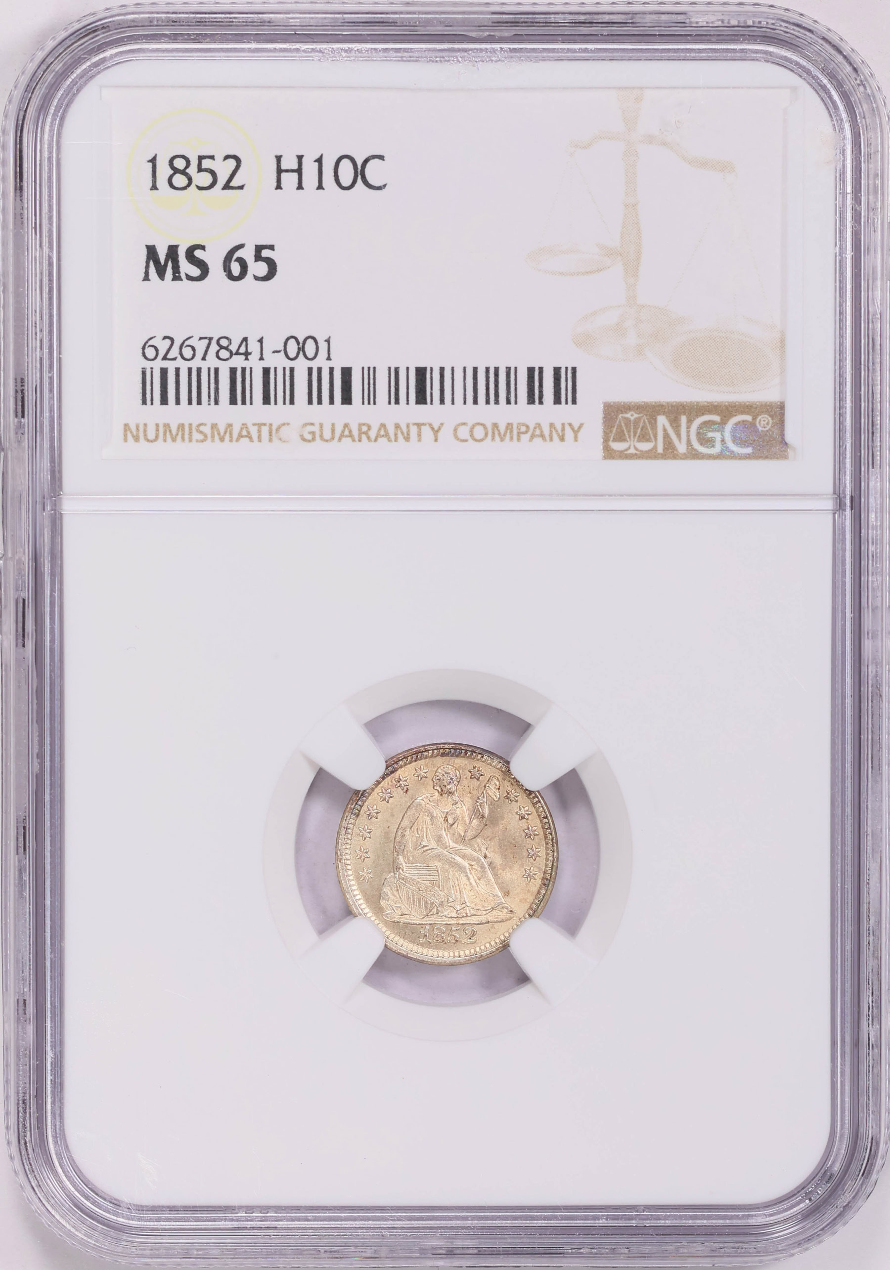1852 Seated Liberty Half Dime NGC MS-65 (Item 1837765) | GreatCollections Coin Auctions