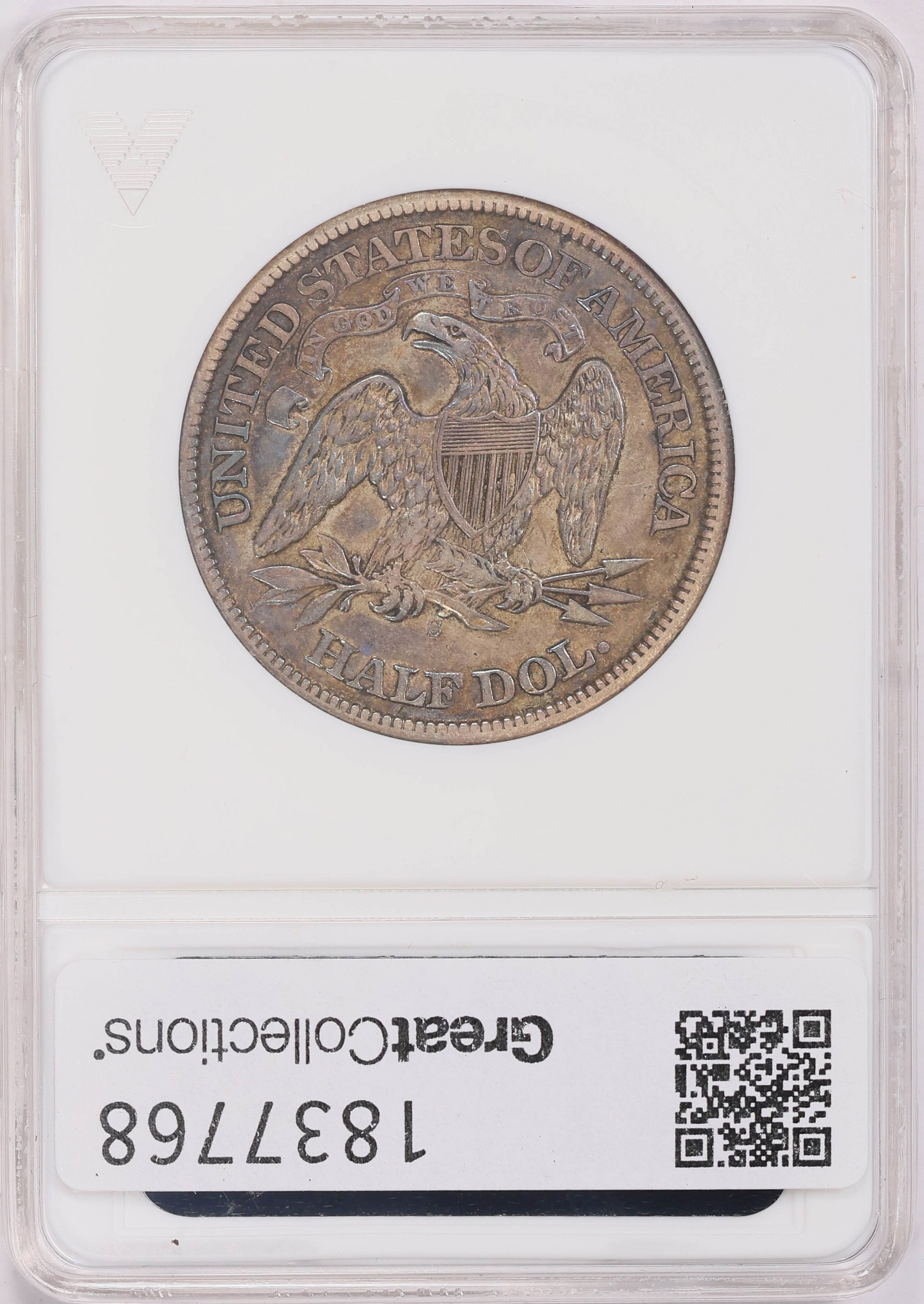 1866-S Seated Liberty Half Dollar Motto ANACS XF-45 OH (Item 1837768) | GreatCollections Coin ...