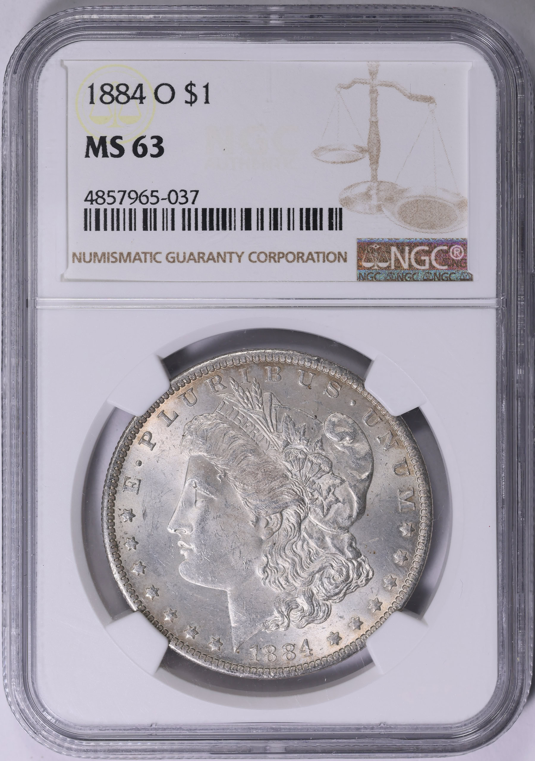 1884-O Morgan Silver Dollar NGC MS-63 (Item 1837784) | GreatCollections Coin Auctions