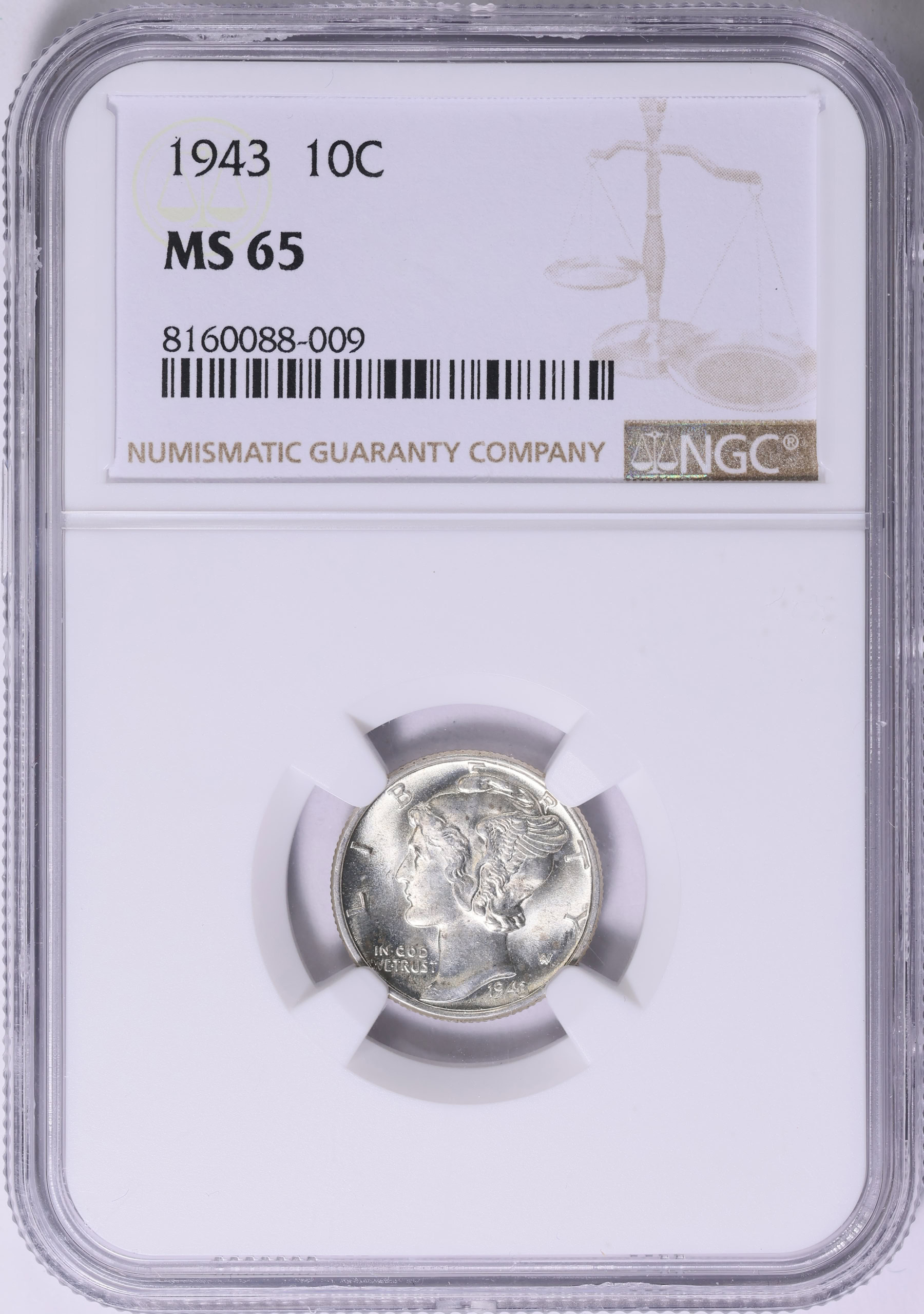 1943 Mercury Dime NGC MS-65 (Item 1837788) | GreatCollections Coin Auctions