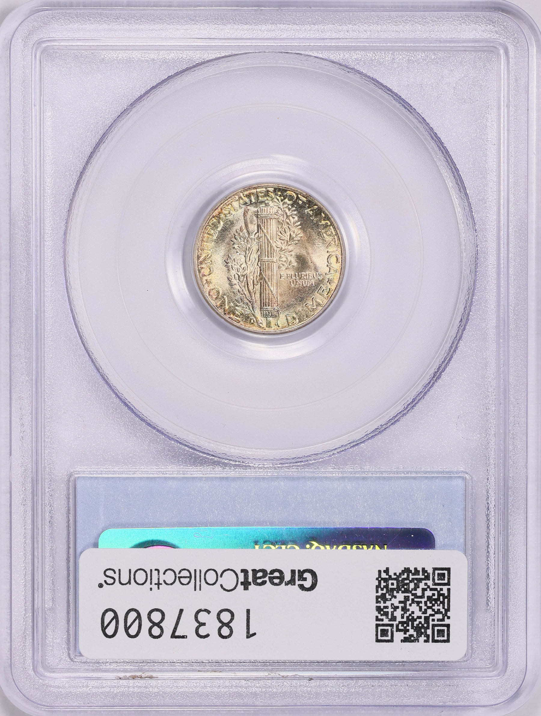 1945-D Mercury Dime PCGS MS-67 FB (CAC Green) (Toned) (Item 1837800) | GreatCollections Coin ...