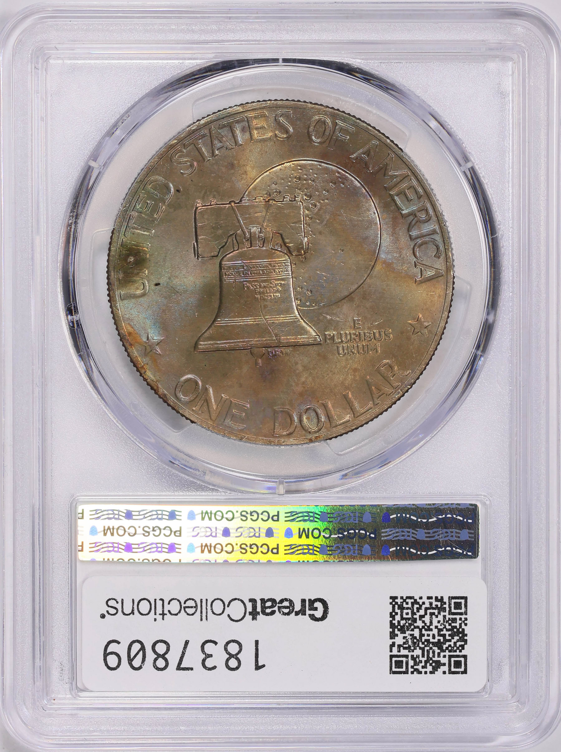 1976 Eisenhower Dollar Type 2 PCGS MS-66 (Toned) (Item 1837809) | GreatCollections Coin Auctions