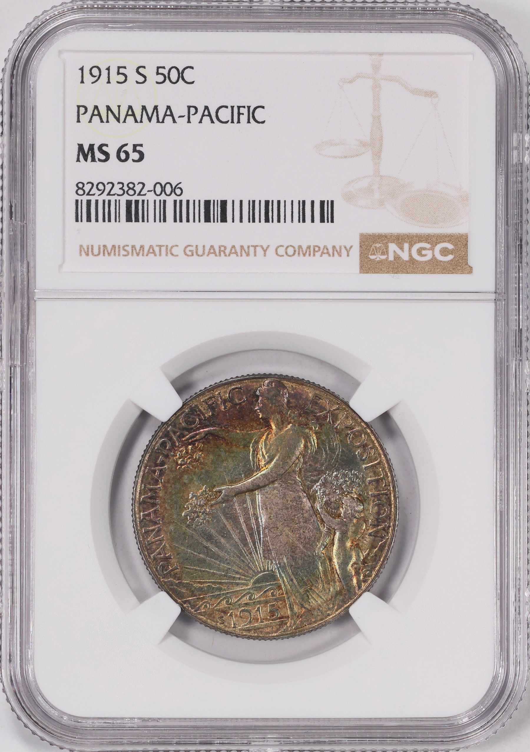 1915-S Panama-Pacific Exposition Half Dollar NGC MS-65 (Toned) (Item 1837818) | GreatCollections ...