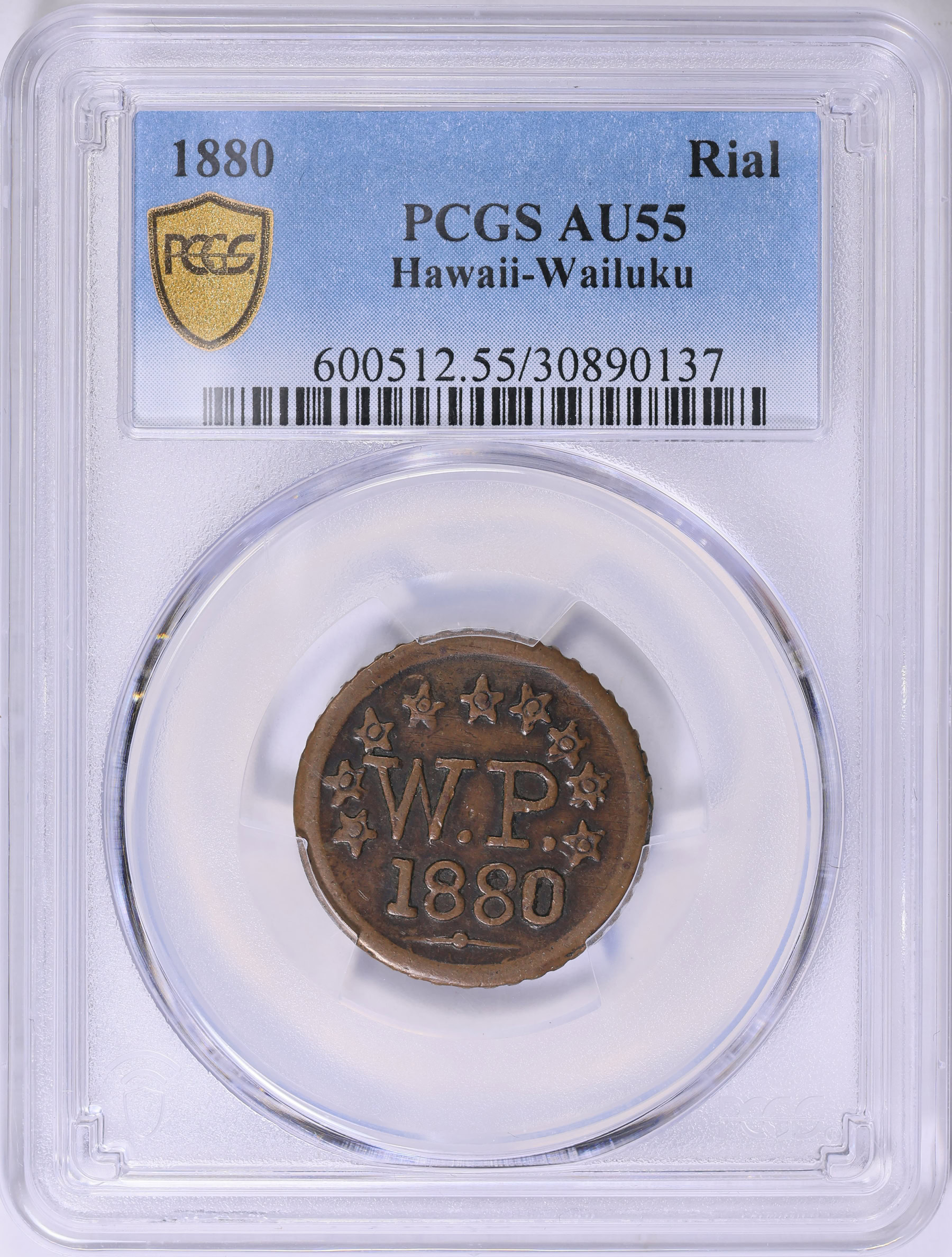 1880 Hawaii Plantation Token Hawaii-Wailuku PCGS AU-55 (Item 1837827 ...