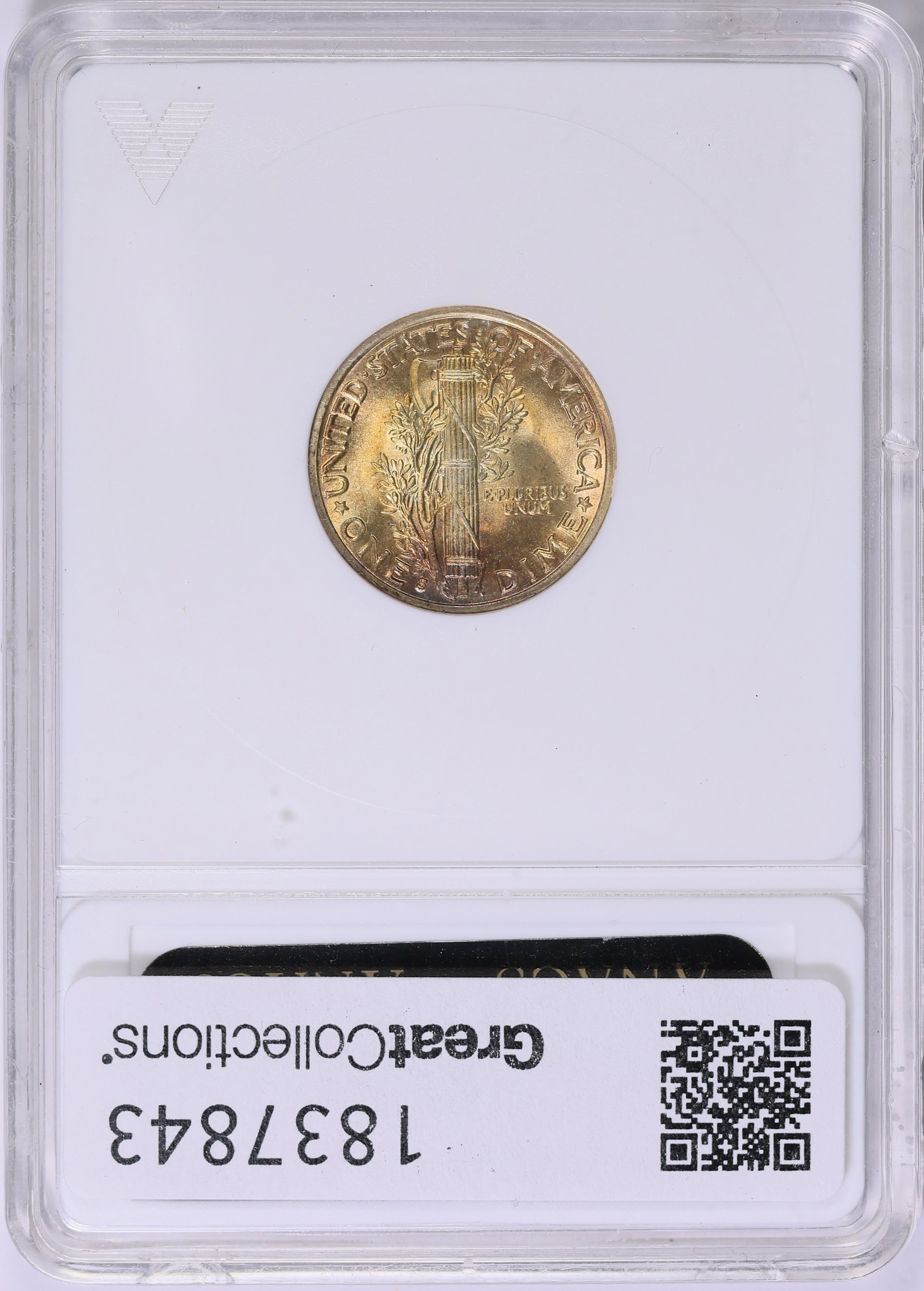 1937-S Mercury Dime ANACS MS-64 FB OH (Toned) (Item 1837843) | GreatCollections Coin Auctions