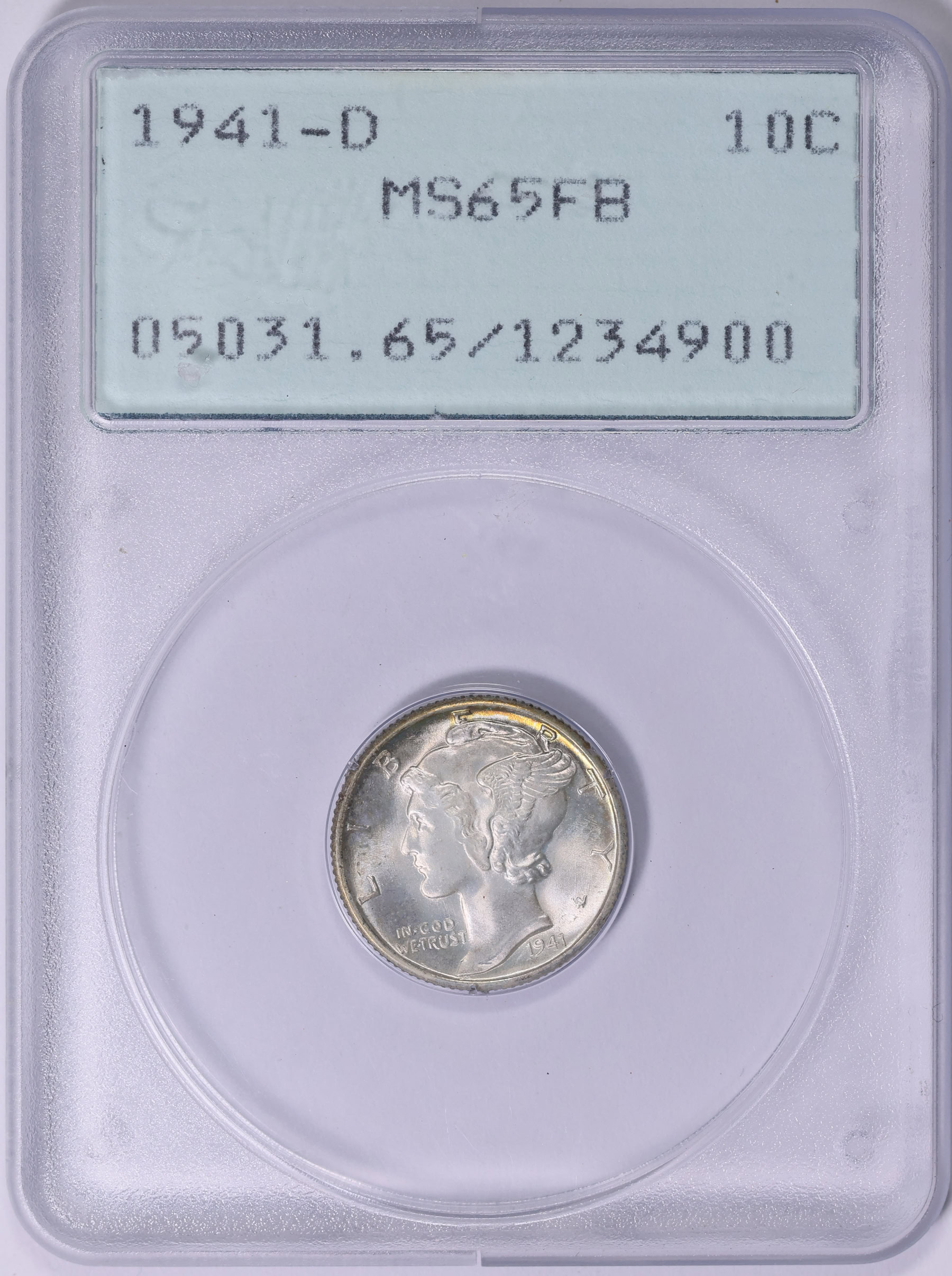 1941-D Mercury Dime PCGS MS-65 FB OGH (1st Gen) (Toned) (Item 1837876) | GreatCollections Coin ...