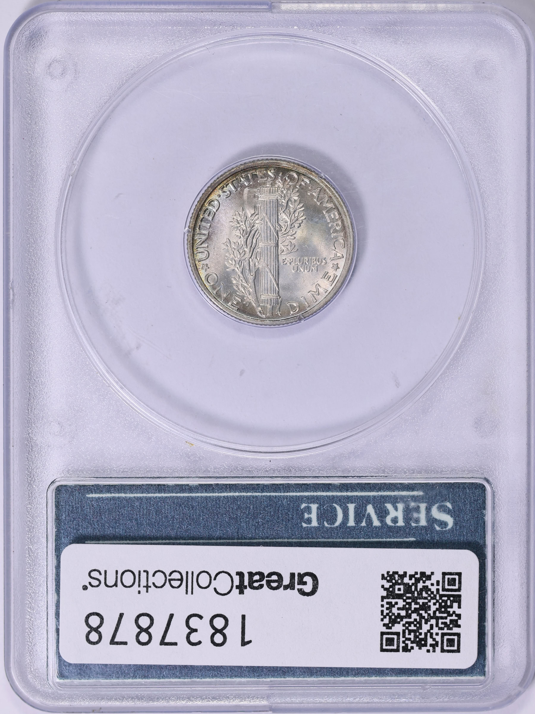 1942 Mercury Dime PCGS MS-64 FB OGH (1st Gen) (Toned) (Item 1837878) | GreatCollections Coin ...
