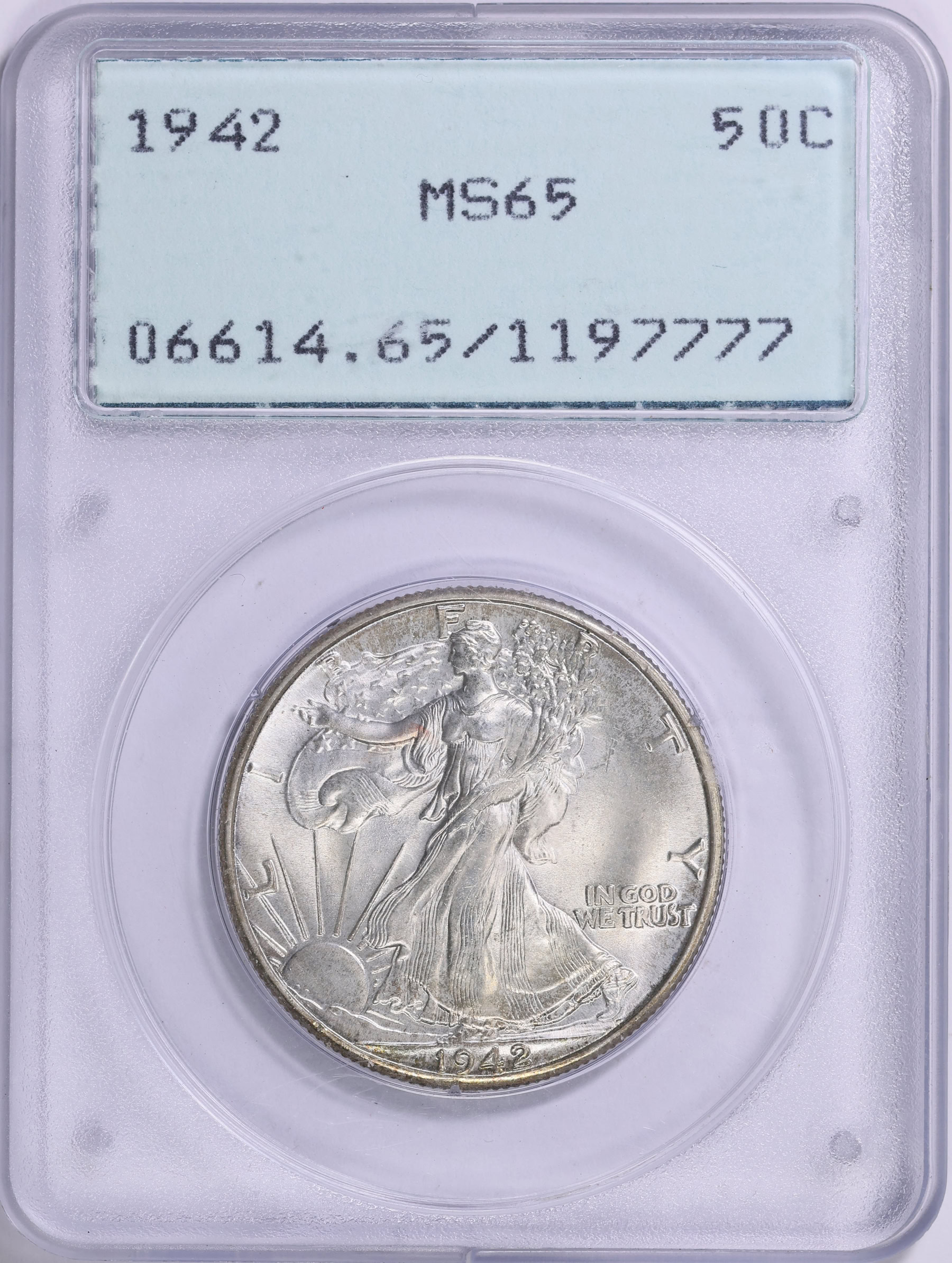 1942 Walking Liberty Half Dollar PCGS MS-65 OGH (1st Gen) (Item 1837883) | GreatCollections Coin ...
