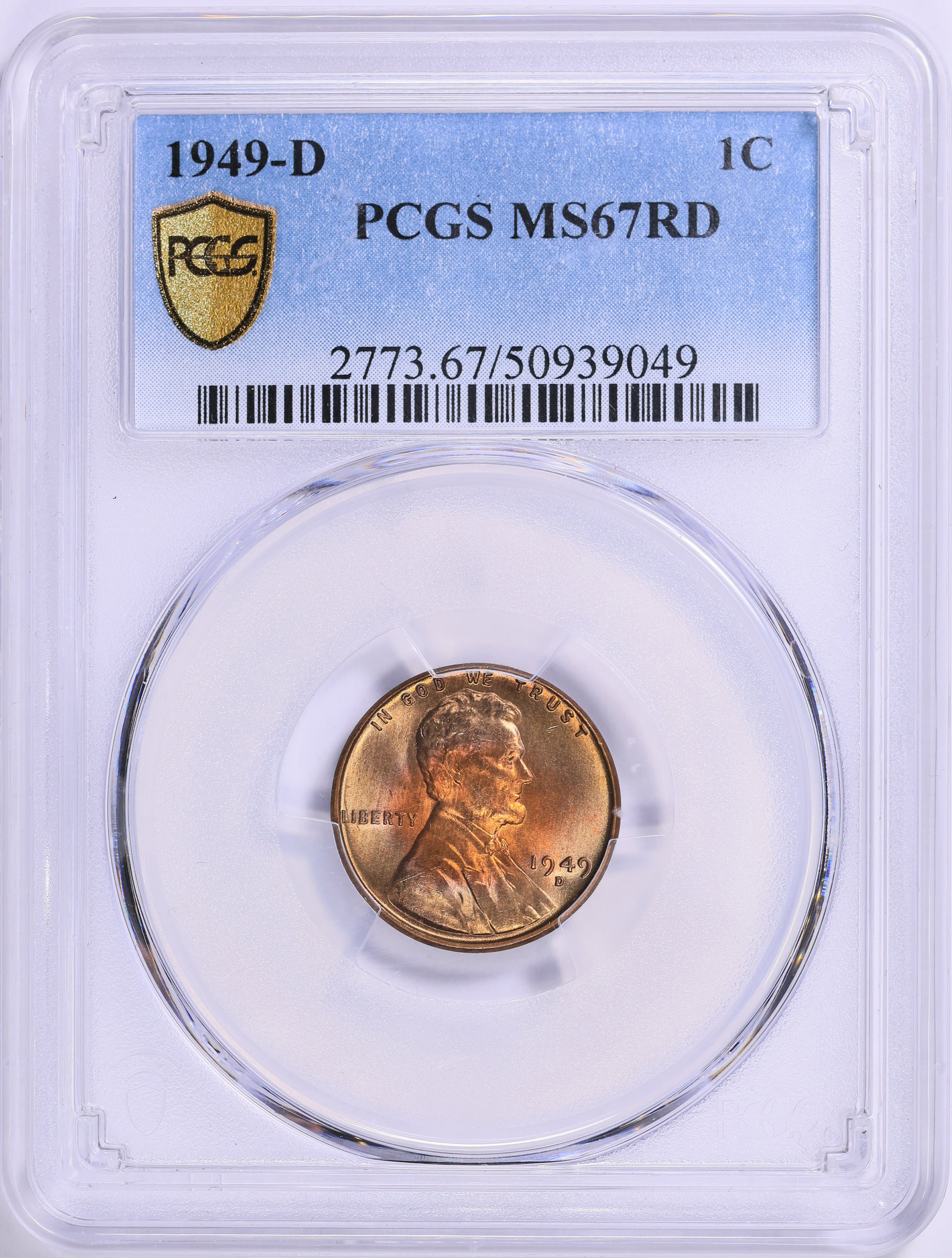 1949-D Lincoln Cent PCGS MS-67 RD (Item 1837902) | GreatCollections Coin Auctions