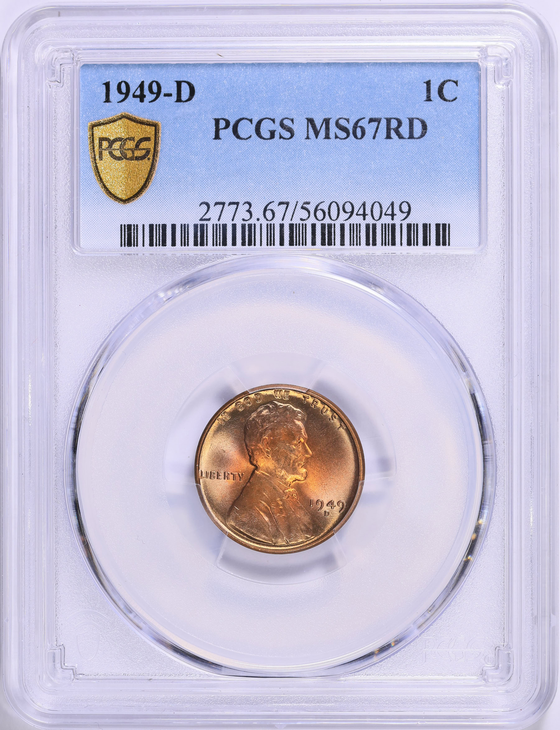 1949-D Lincoln Cent PCGS MS-67 RD (Item 1837917) | GreatCollections Coin Auctions