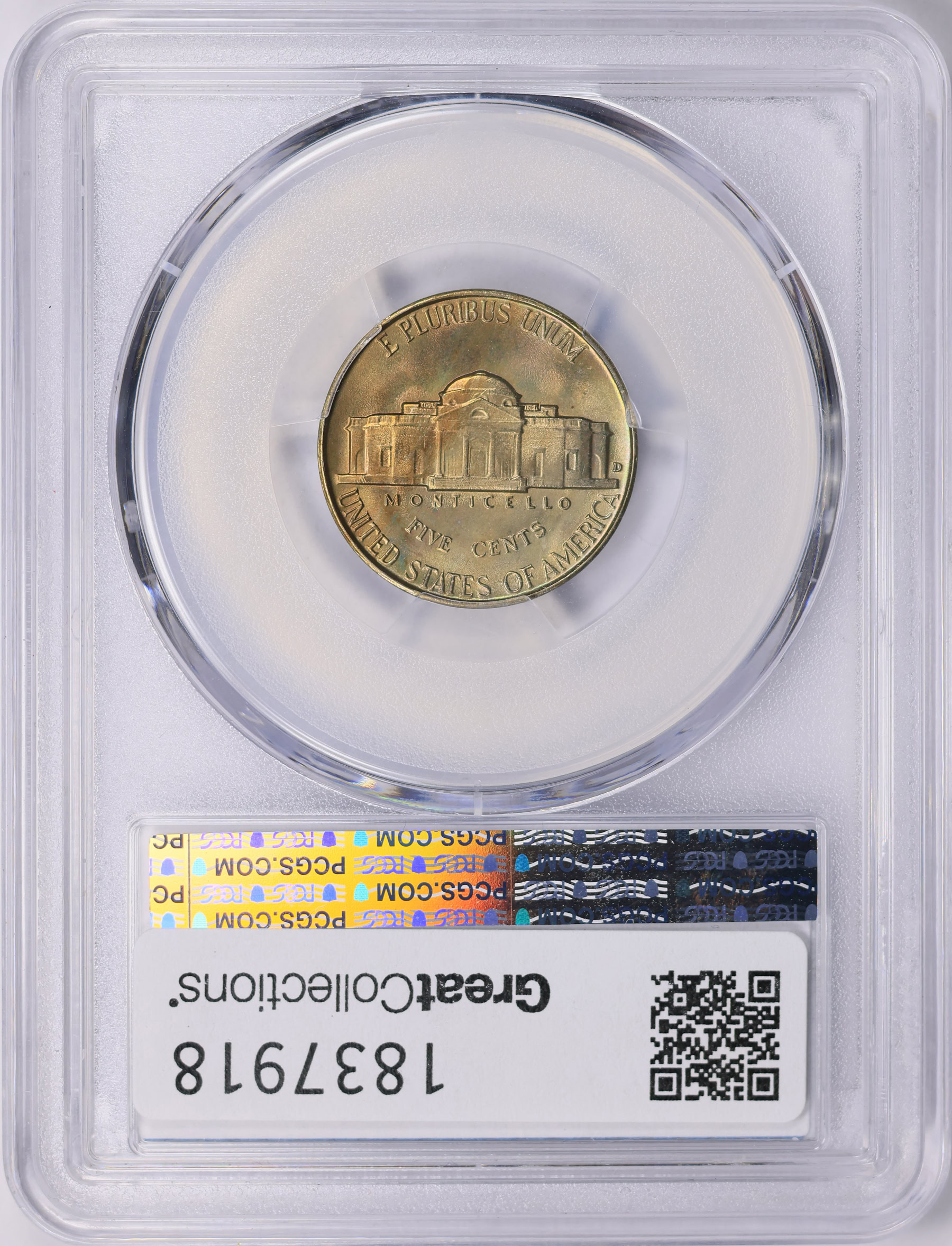 1942-D Jefferson Nickel Type 1 PCGS MS-66 (Toned) (Item 1837918) | GreatCollections Coin Auctions