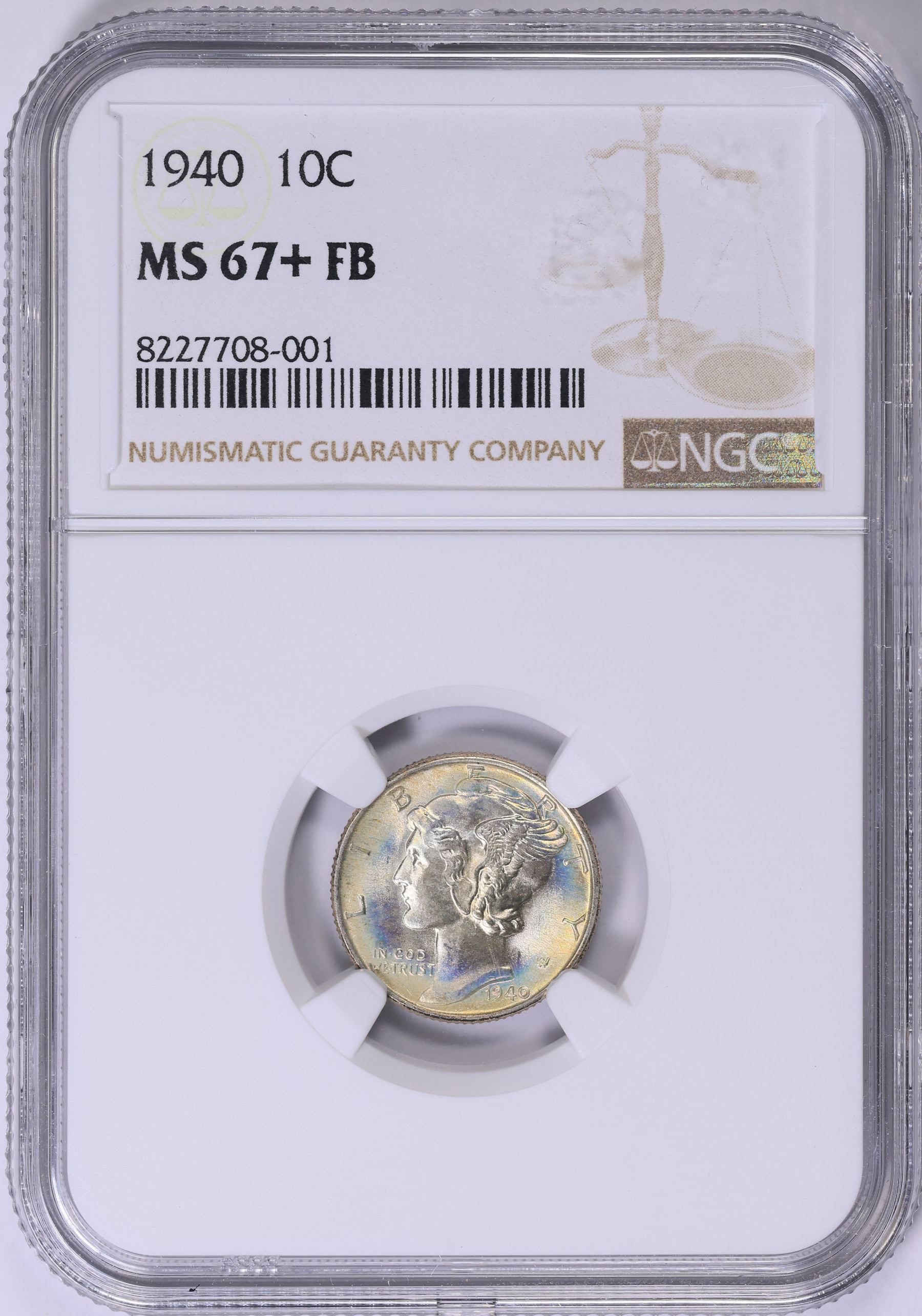 1940 Mercury Dime NGC MS-67+ FB (Item 1837953) | GreatCollections Coin Auctions