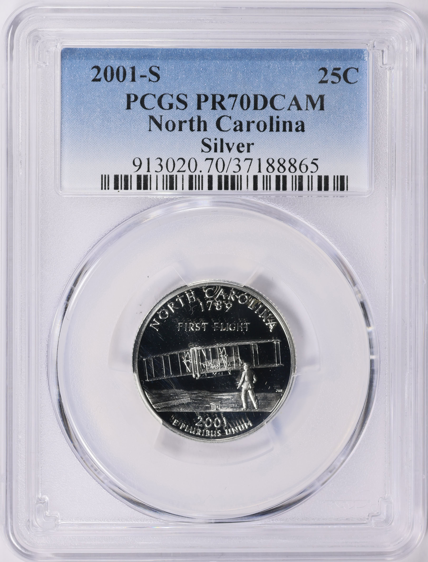 2001-S State Quarter North Carolina Silver PCGS Proof-70 DCAM (Item ...