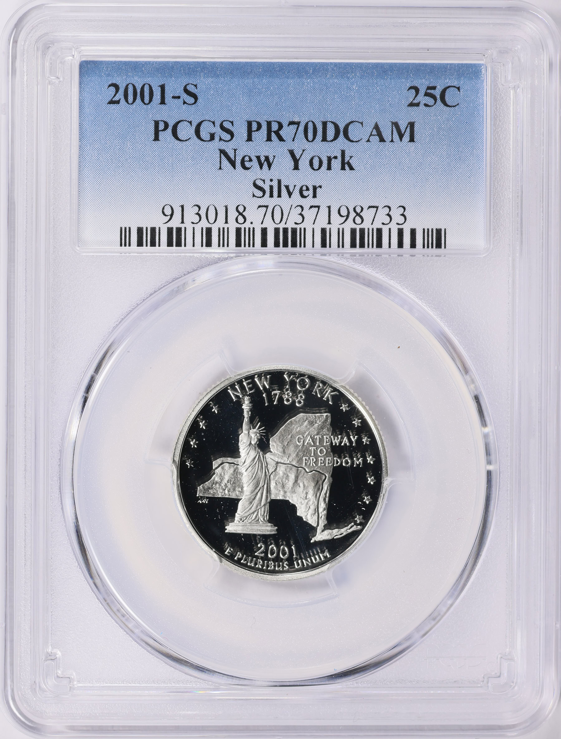 2001-S State Quarter New York Silver PCGS Proof-70 DCAM (Item 1838016 ...