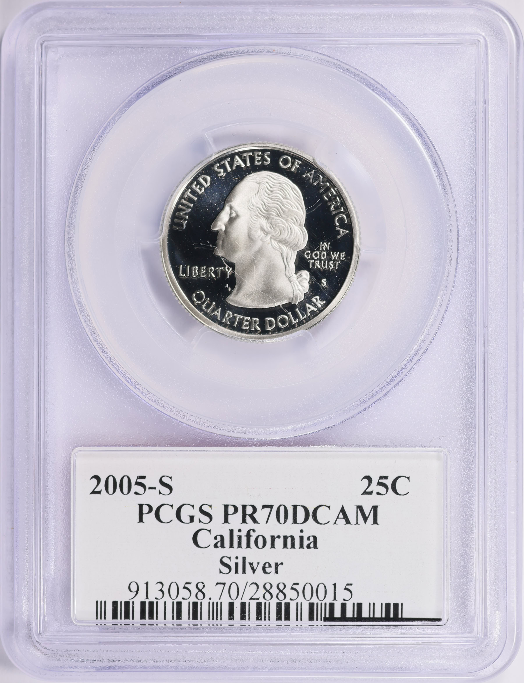 2005-S State Quarter California Silver PCGS Proof-70 DCAM (Item 1838020 ...