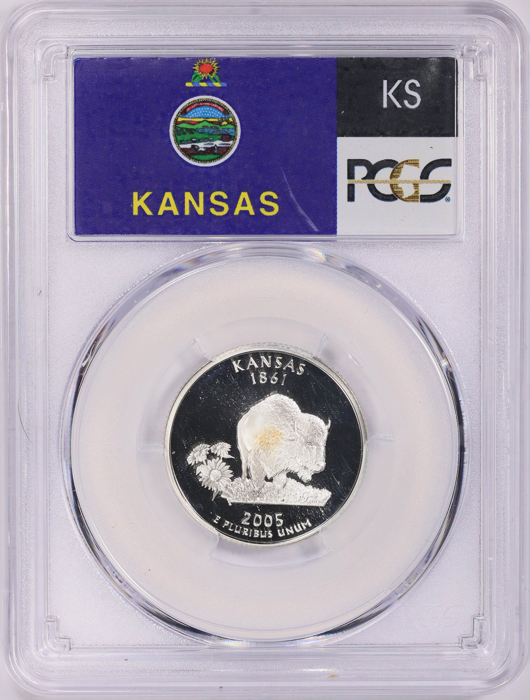 2005-S State Quarter Kansas Silver PCGS Proof-70 DCAM (Toned) (Item ...