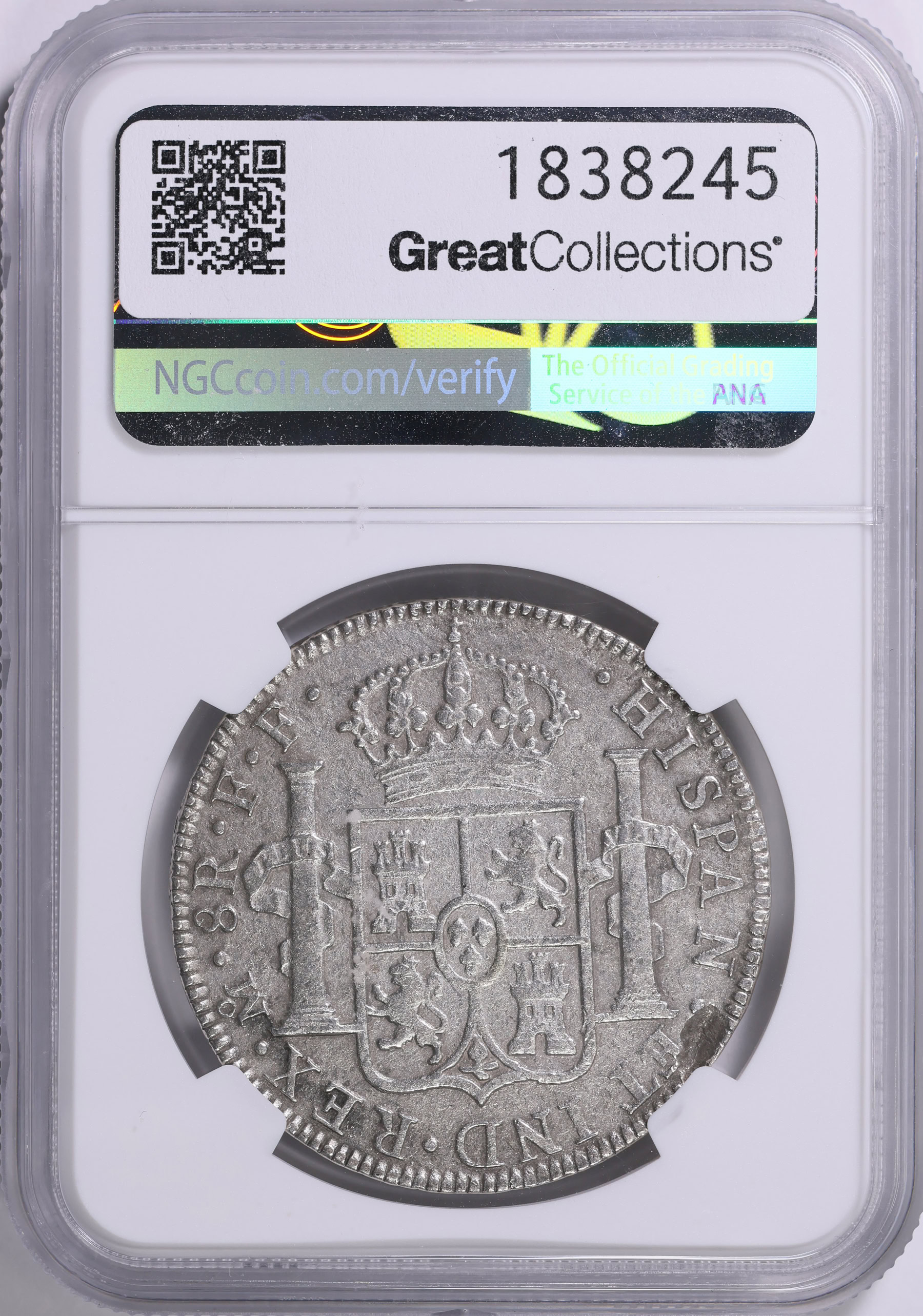 Mexico 1783-Mo FF Silver 8 Reales KM-106 NGC AU Details (EL Cazador ...