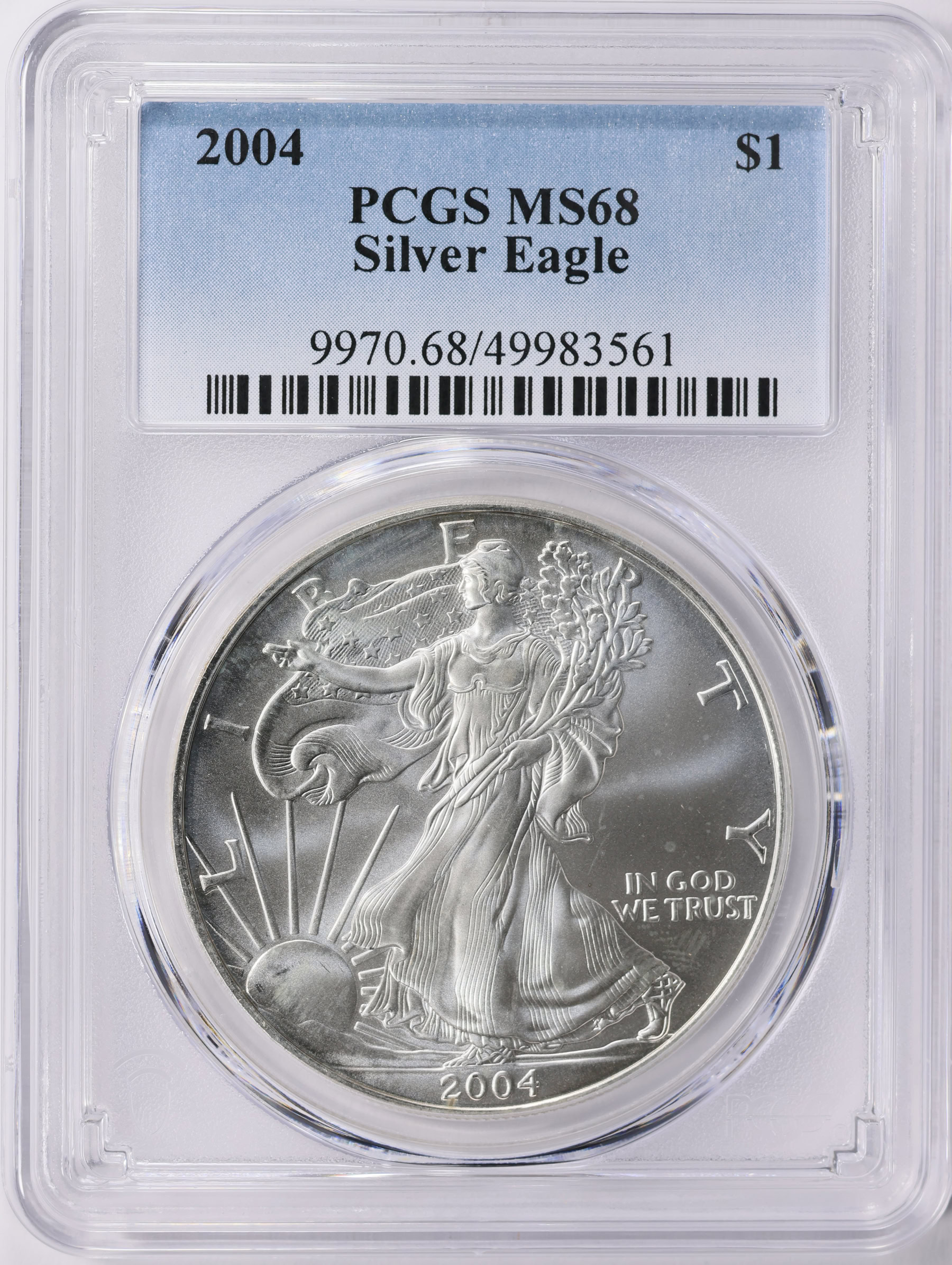 2004 $1 Silver Eagle PCGS MS-68 (Item 1838324) | GreatCollections Coin ...