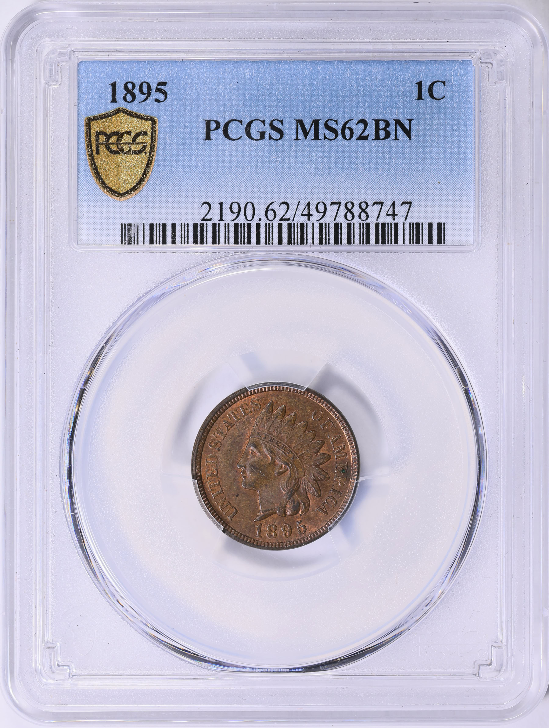 1895 Indian Cent PCGS MS-62 BN (Item 1838551) | GreatCollections Coin Auctions