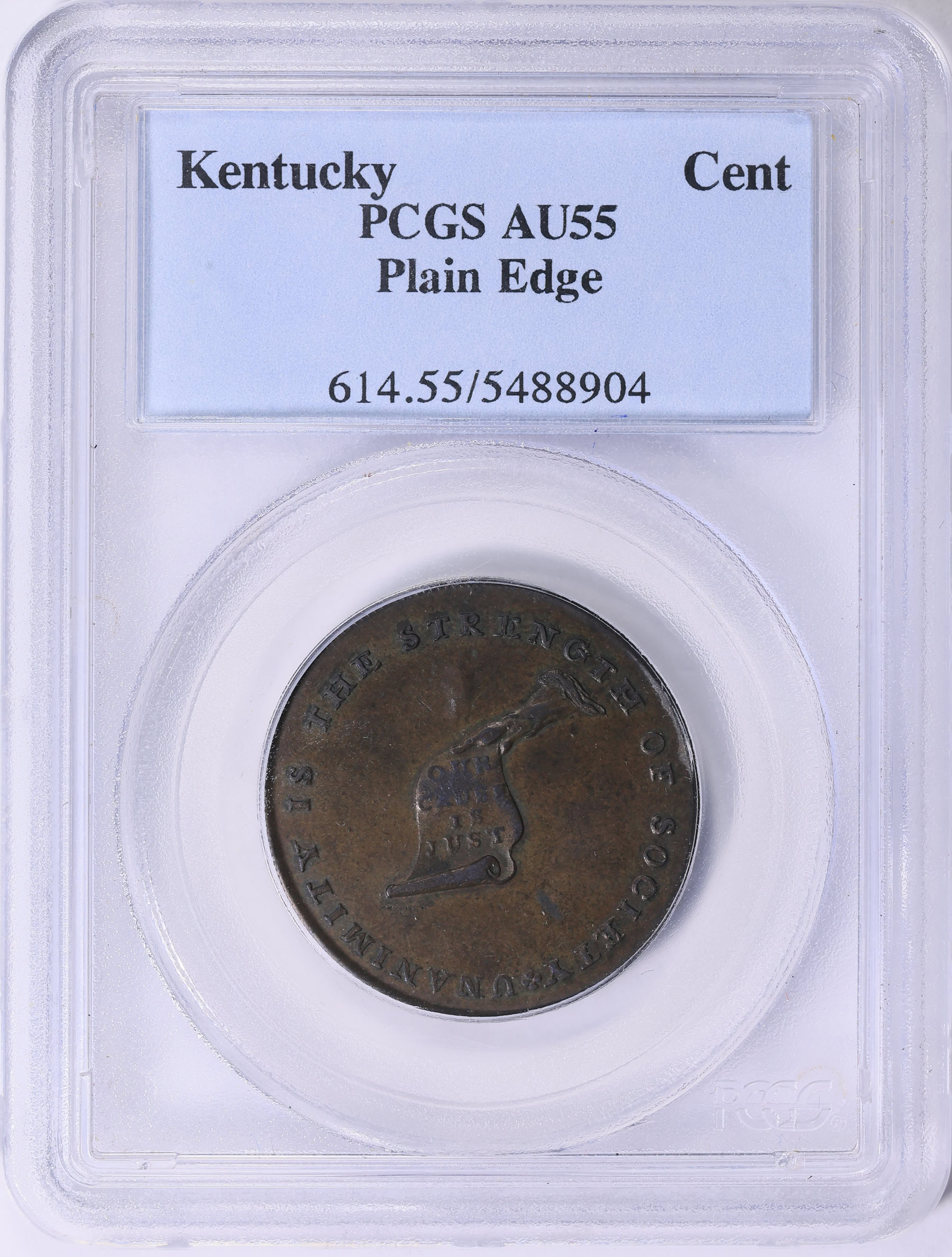 Kentucky Token Cent Plain Edge PCGS AU-55 BN (Item 1838552 ...