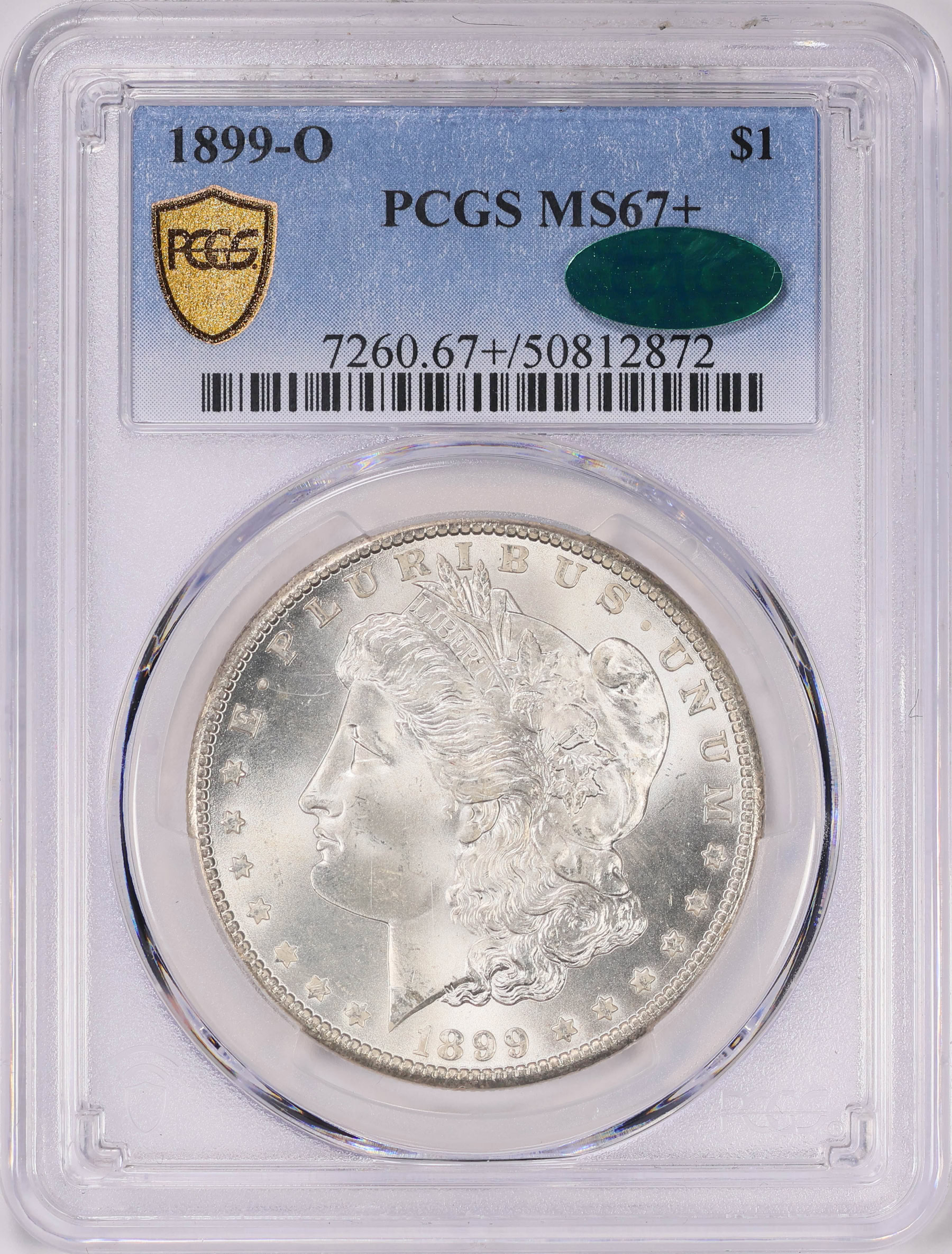 1899-O Morgan Silver Dollar PCGS MS-67+ (CAC Green) (Item 1838560) | GreatCollections Coin Auctions