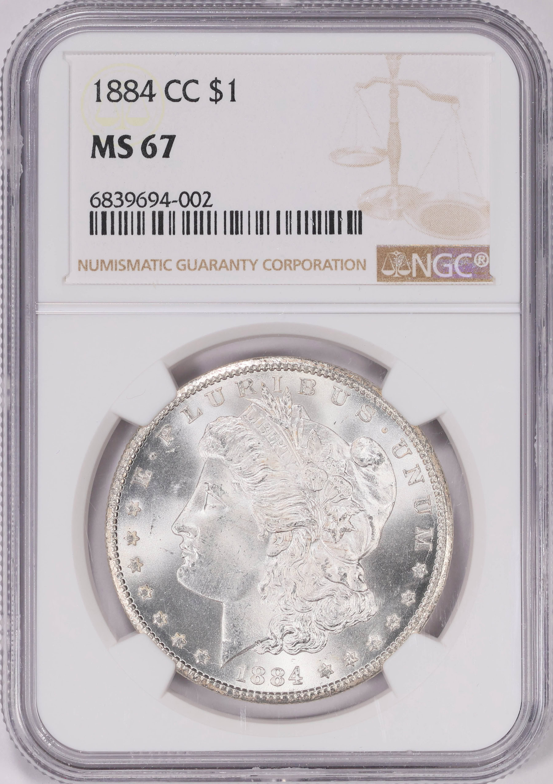 1884-CC Morgan Silver Dollar NGC MS-67 (Item 1838605) | GreatCollections Coin Auctions