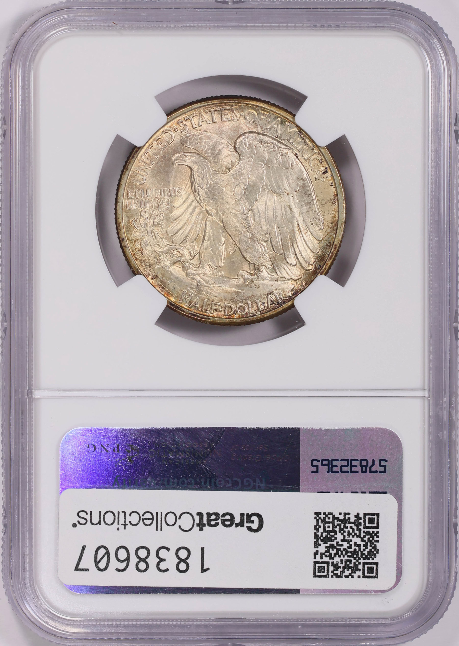 1941-D Walking Liberty Half Dollar NGC MS-67 (CAC Green) (Item 1838607) | GreatCollections Coin ...