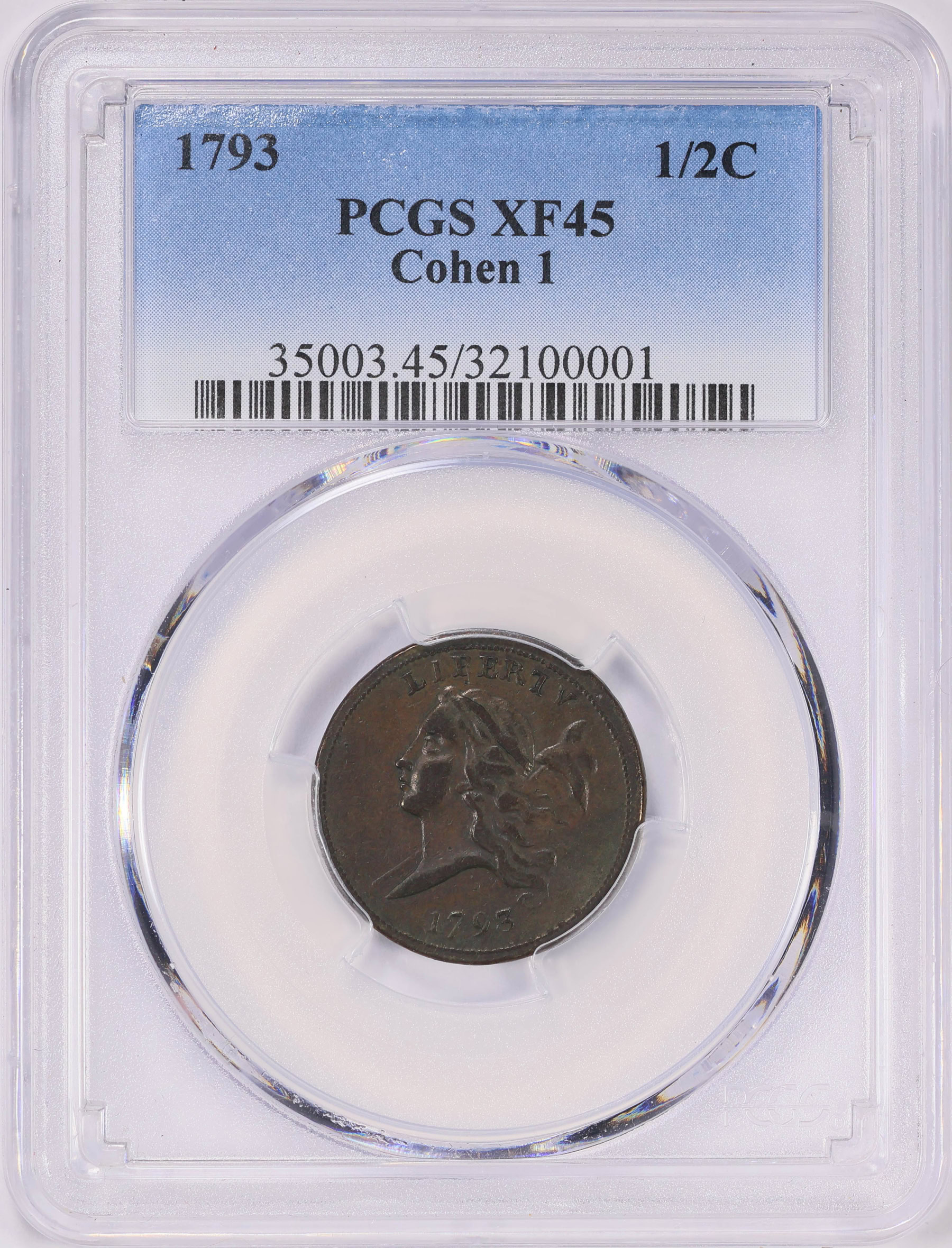 1793 Liberty Cap Half Cent Cohen 1 PCGS XF-45 BN (Item 1838617 ...