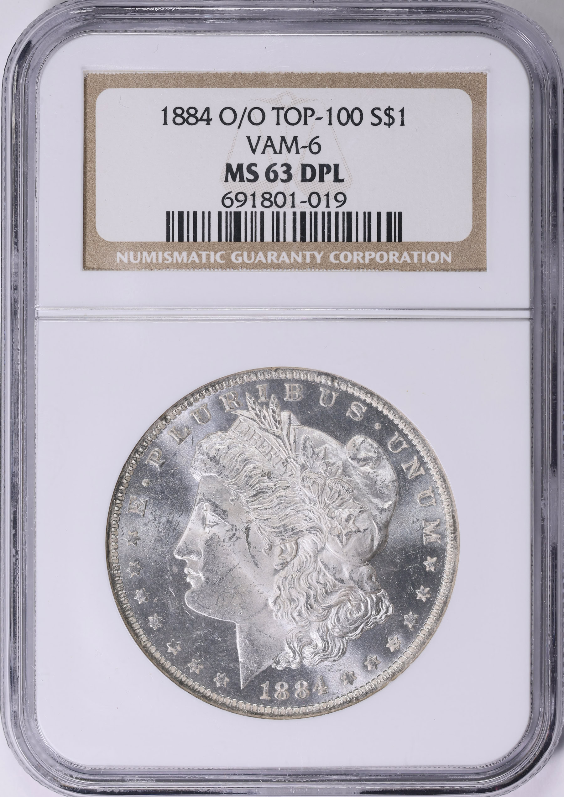 1884-O/O Morgan Silver Dollar VAM-6 Top 100 NGC MS-63 DMPL (Item 1838641) | GreatCollections ...