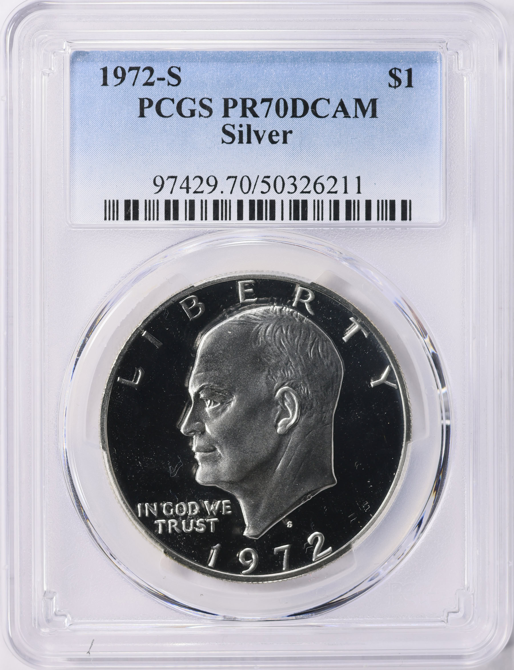 1972-S Eisenhower Dollar Silver PCGS Proof-70 DCAM (Item 1838912) | GreatCollections Coin Auctions
