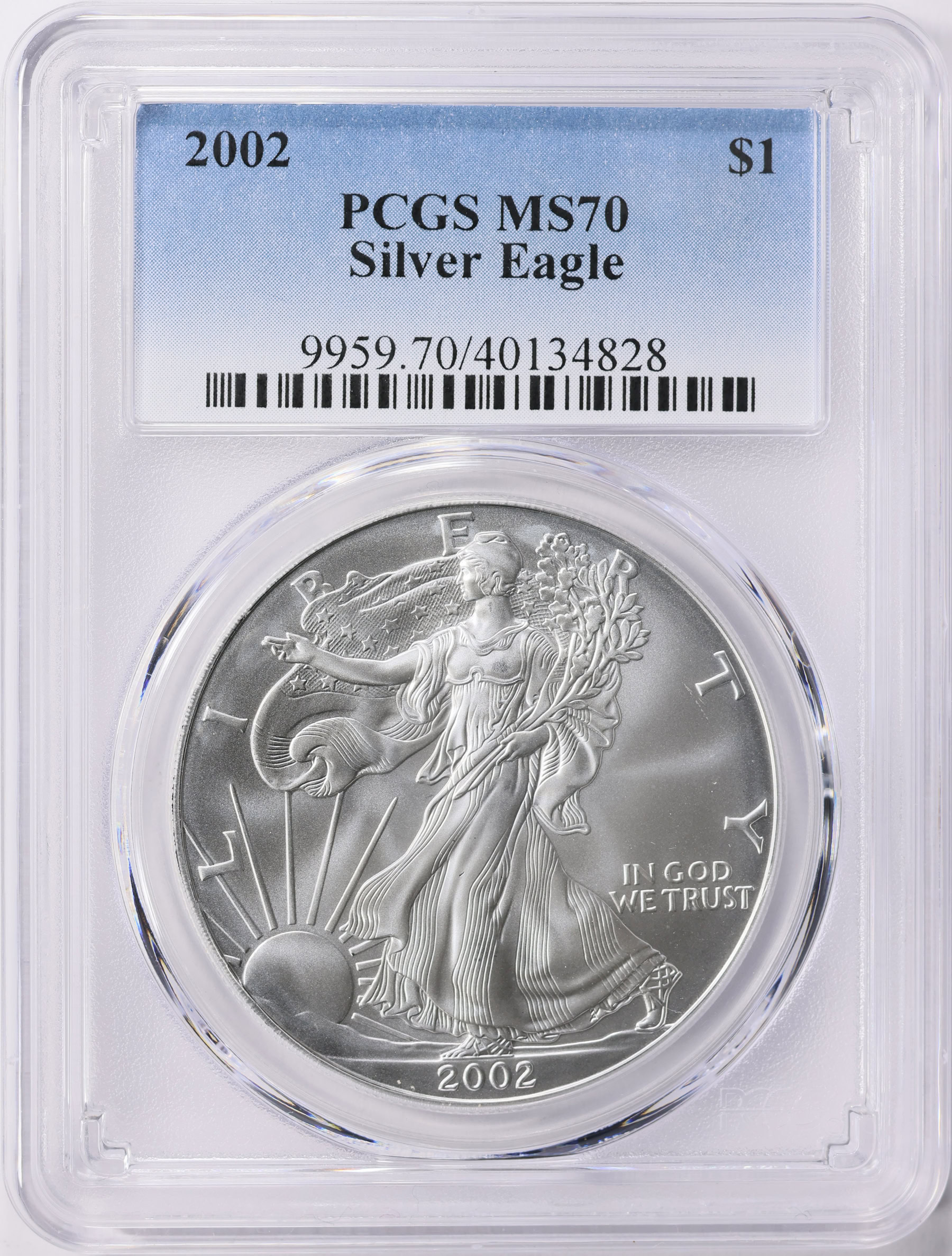 2002 $1 Silver Eagle PCGS MS-70 (Item 1838922) | GreatCollections Coin ...