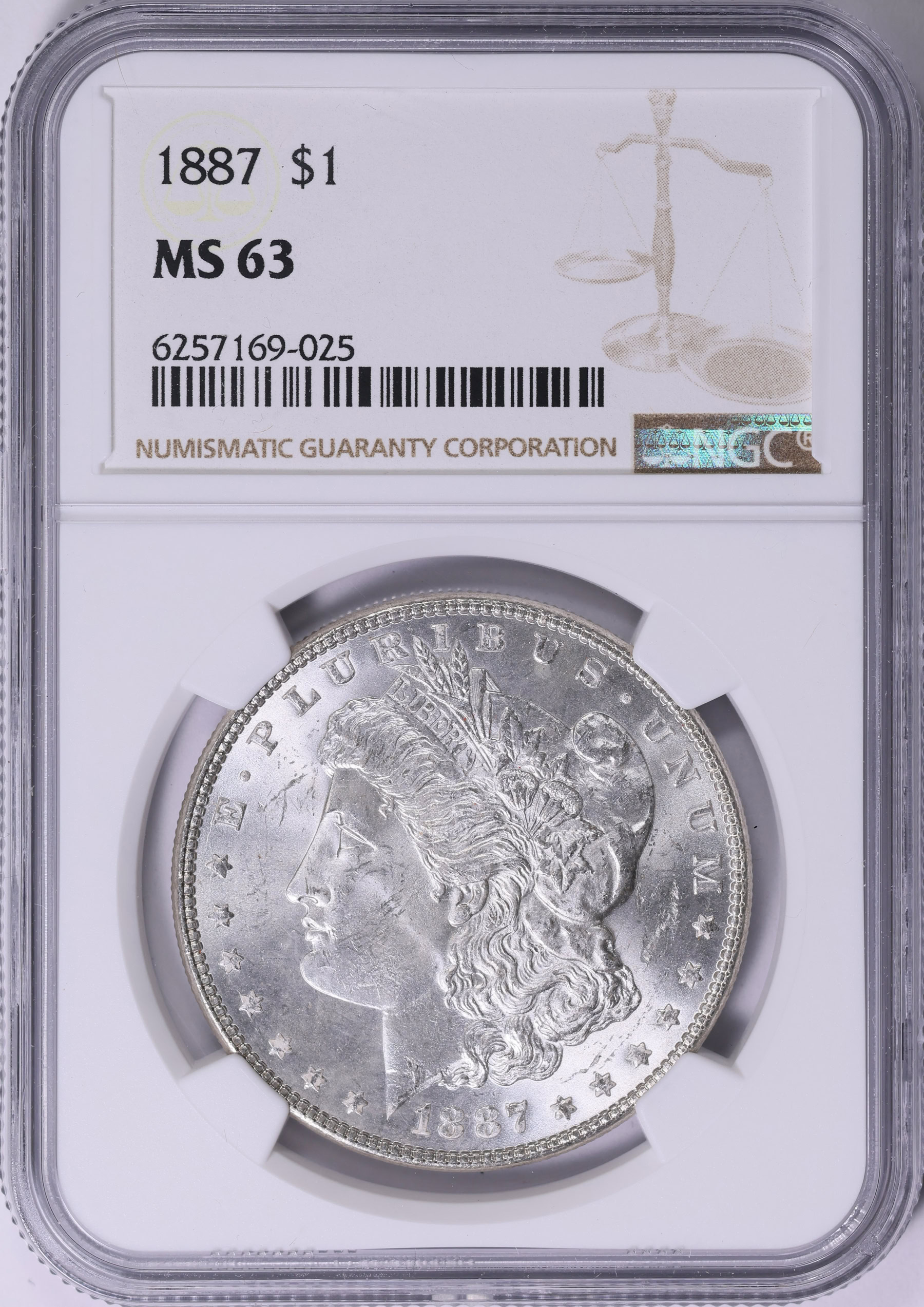 1887 Morgan Silver Dollar NGC MS-63 (Item 1838955) | GreatCollections Coin Auctions