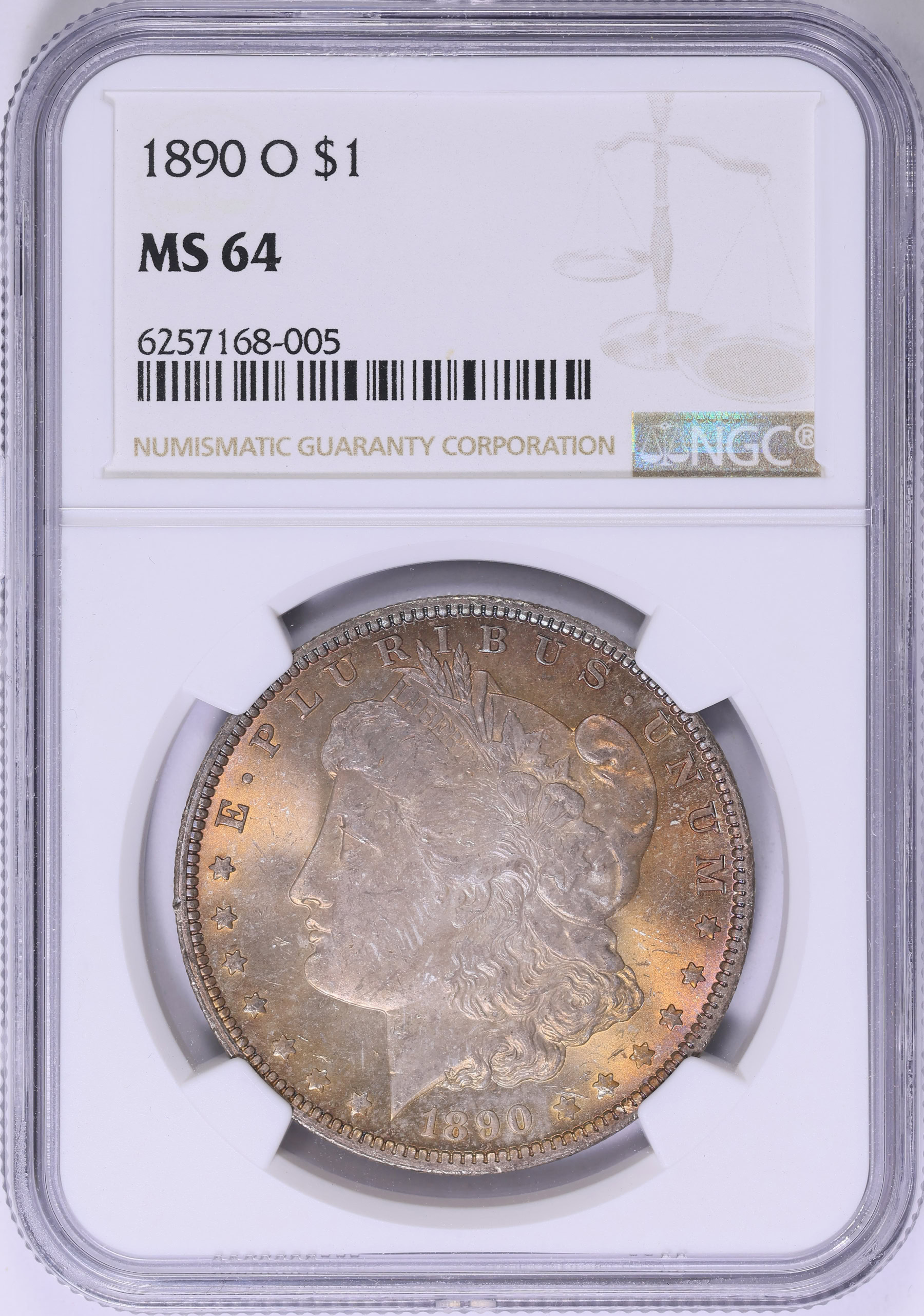 1890-O Morgan Silver Dollar NGC MS-64 (Toned) (Item 1838958) | GreatCollections Coin Auctions