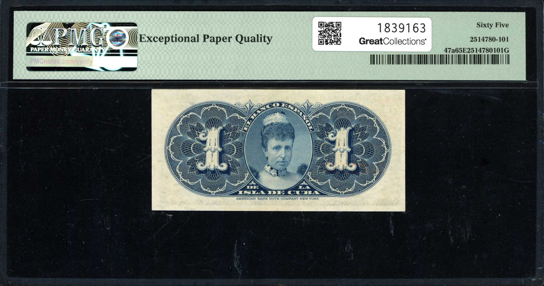 Cuba 1896 1 Peso Banco Espanol de la Isla de Cuba Note SCWPM-47a PMG ...
